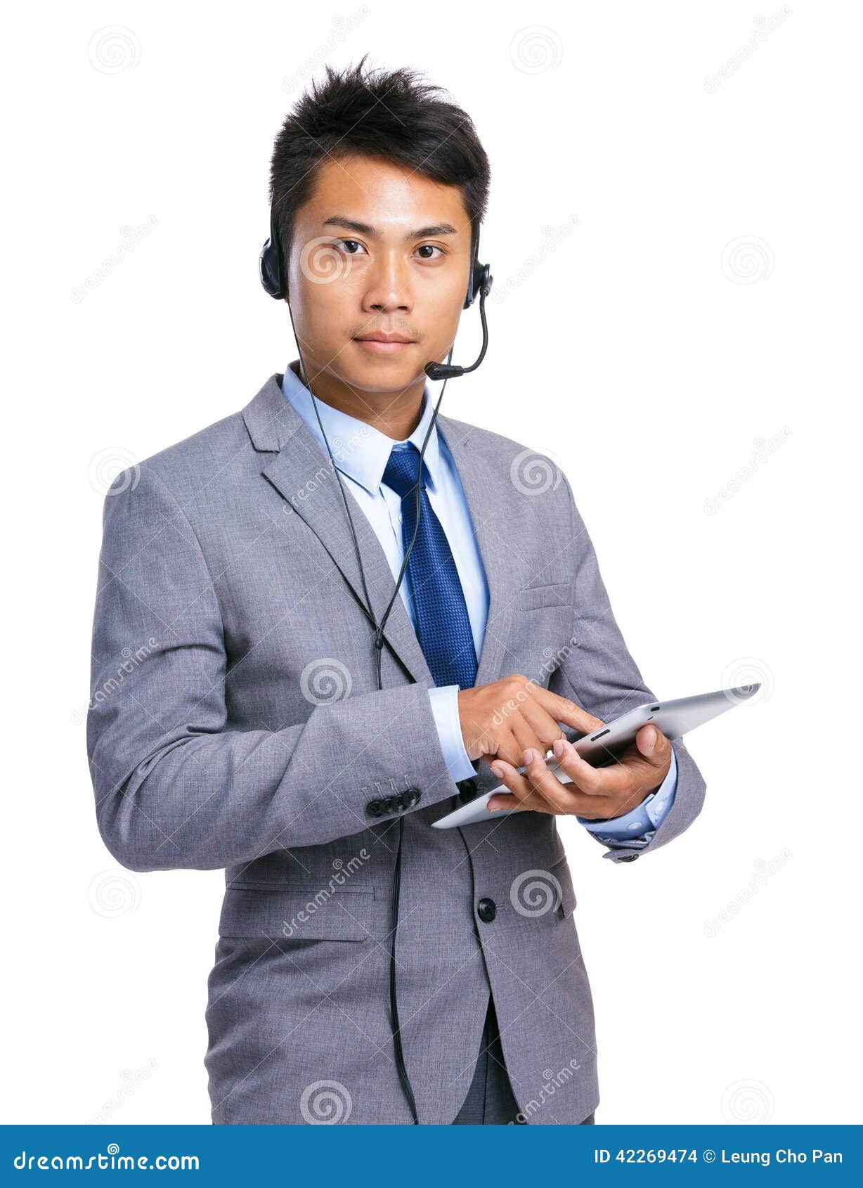 Customer Services Operator with Digital Tablet Stock Photo - Image of ...