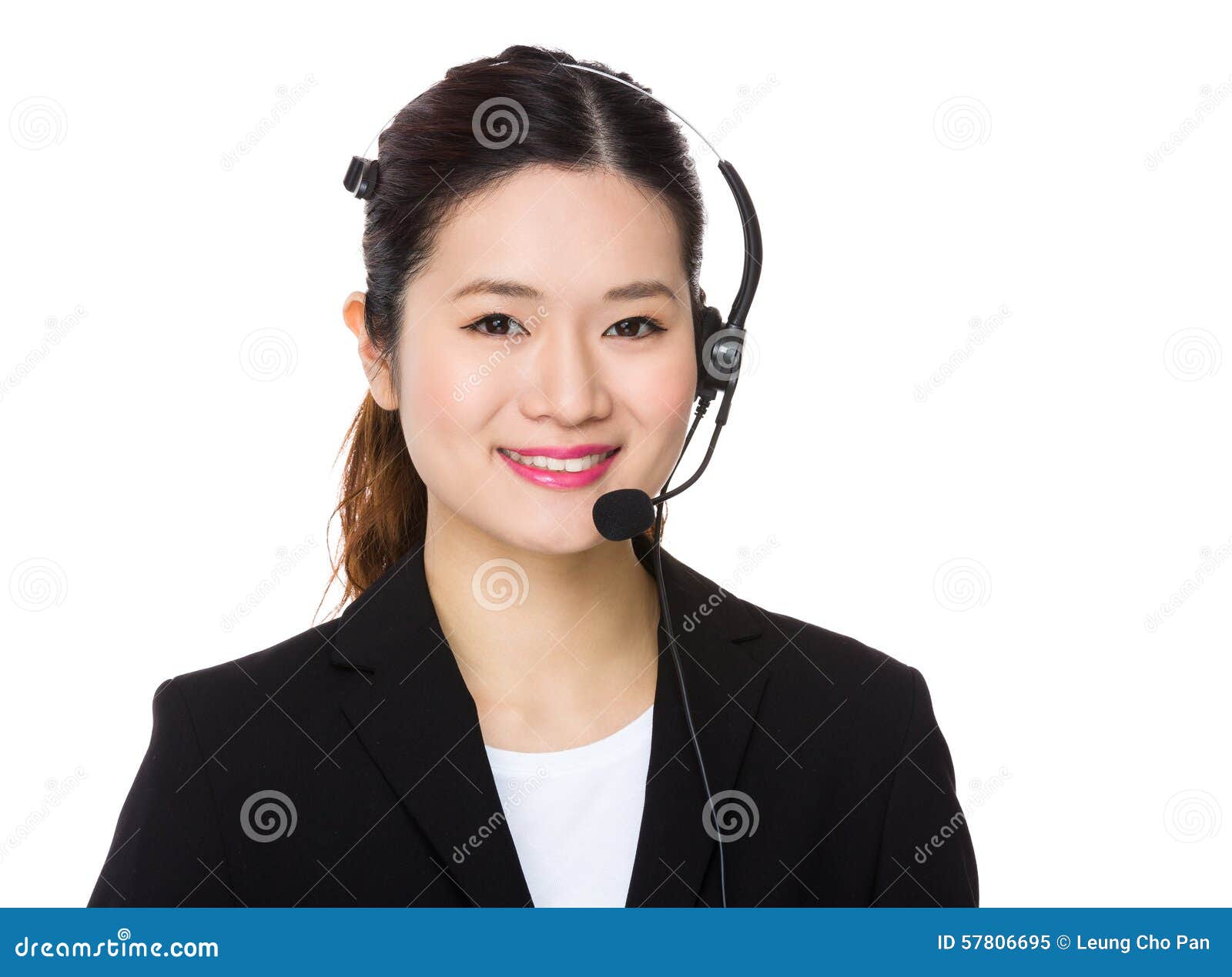 Customer Services Representative Stock Image - Image of desk, black ...