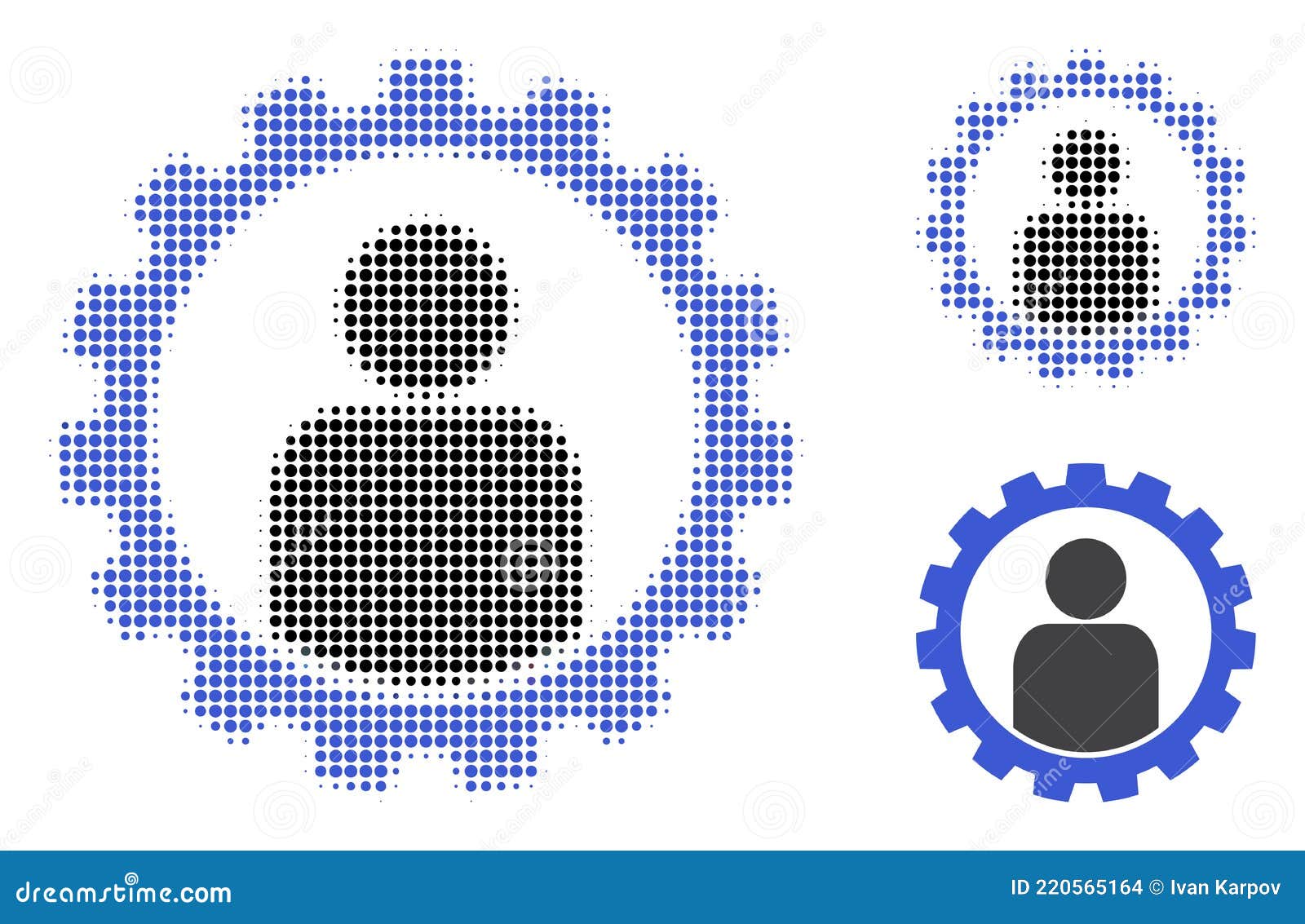 Customer Setup Gear Halftone Dotted Icon Stock Vector - Illustration of ...