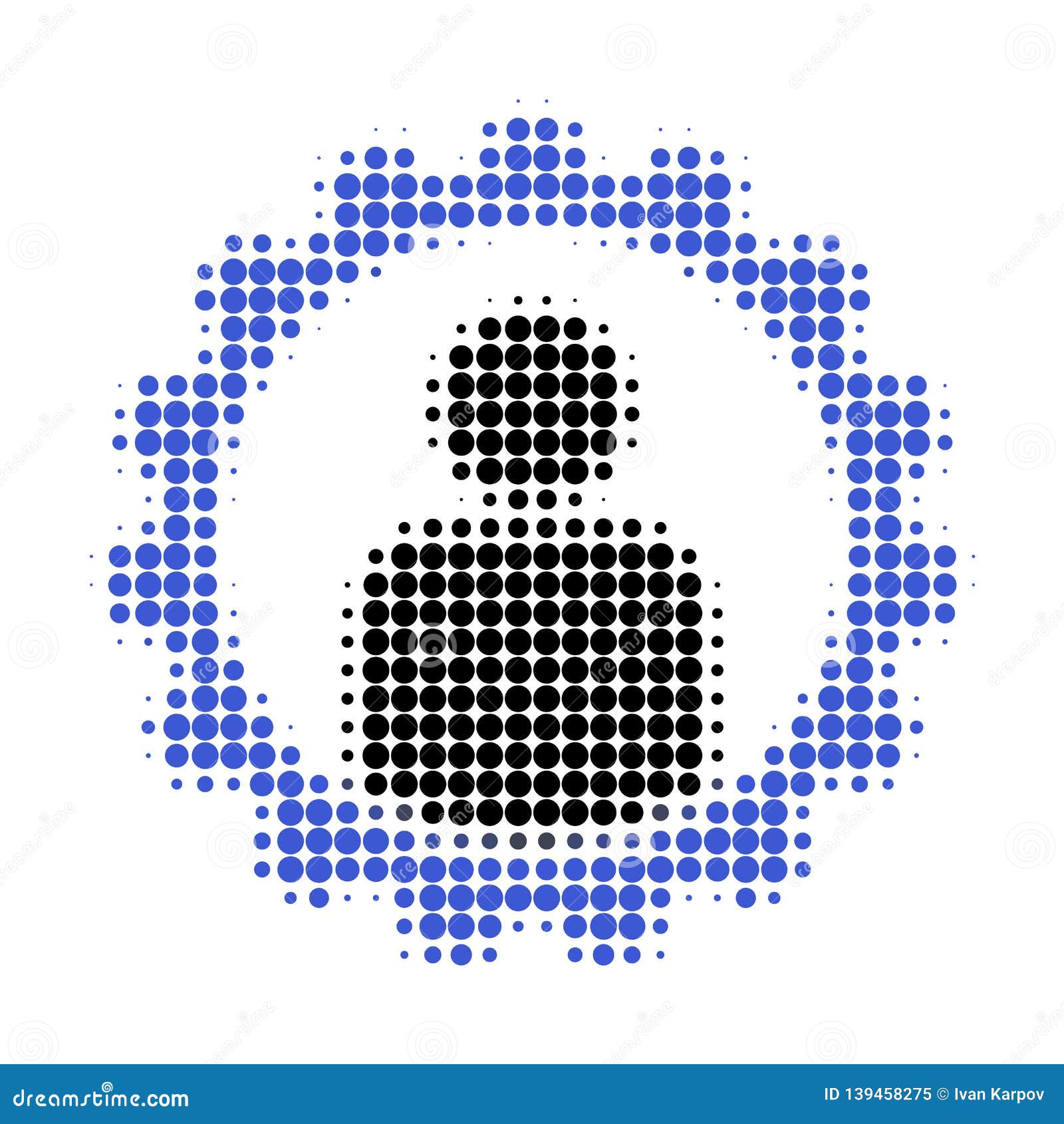 Customer Setup Gear Halftone Dotted Icon Stock Vector - Illustration of ...