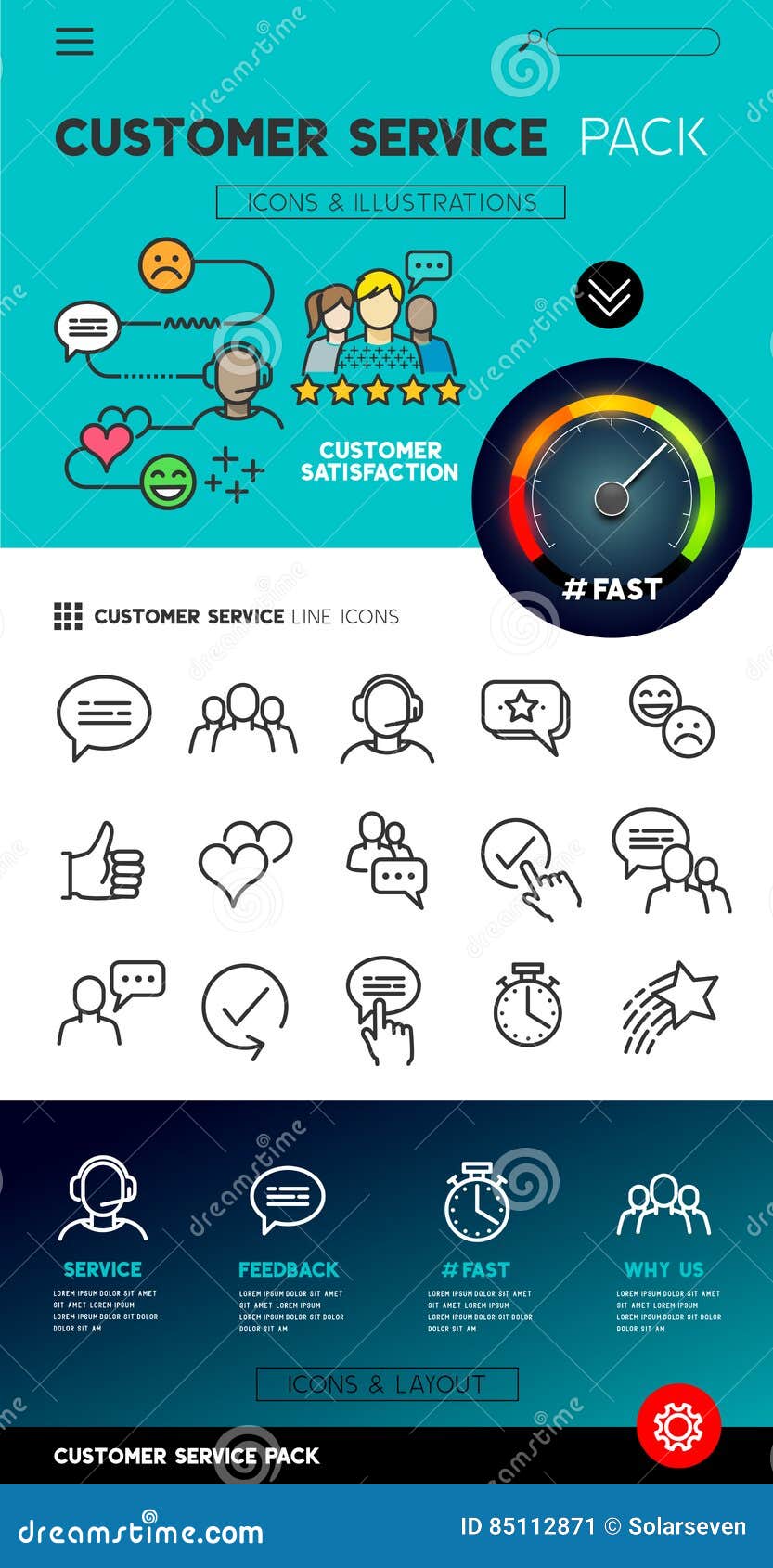 Customer Sevice Design and Icons Stock Vector - Illustration of ...