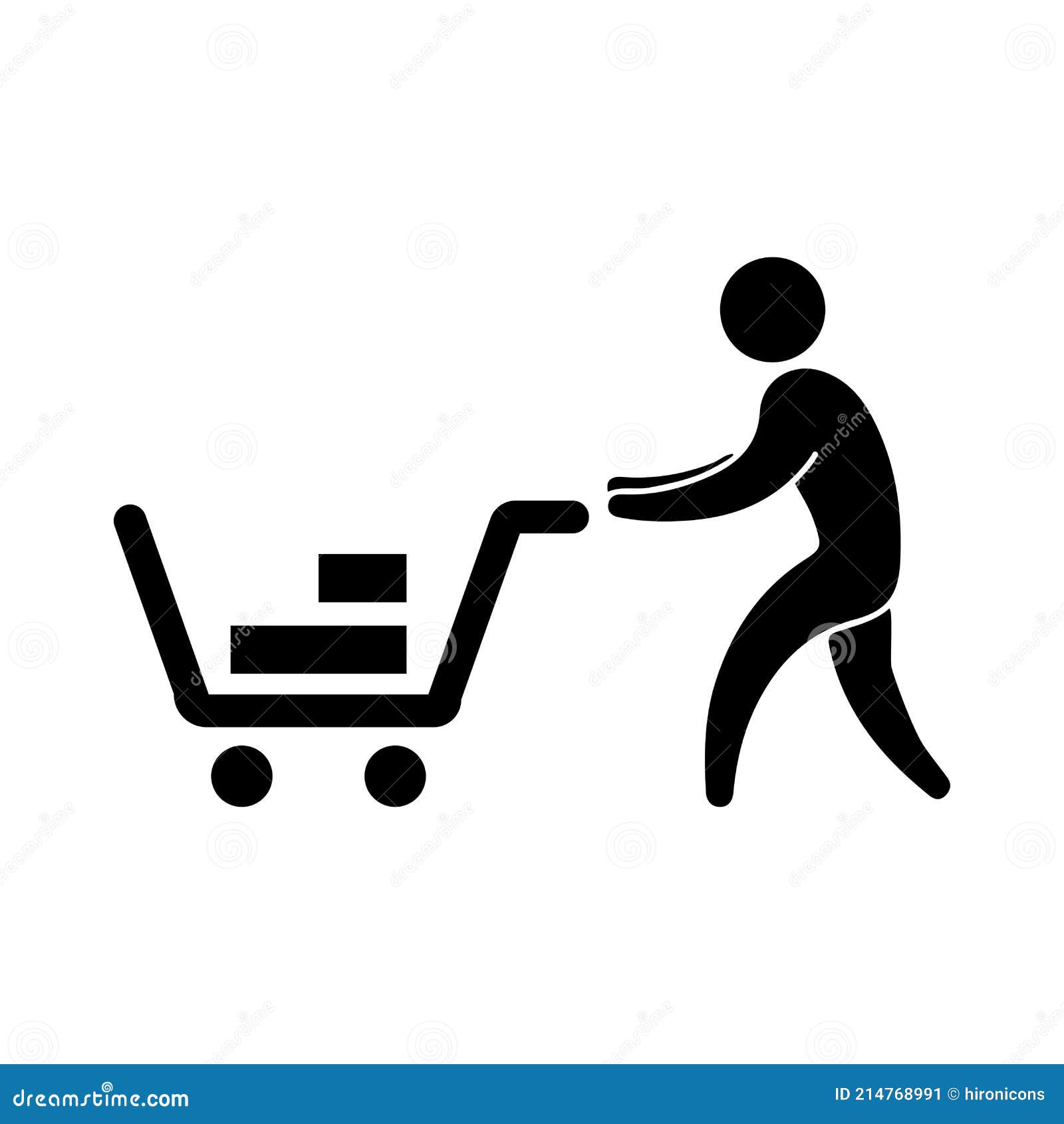 Customer Shopping Cart Shipment Icon. Simple Black Vector Graphics ...