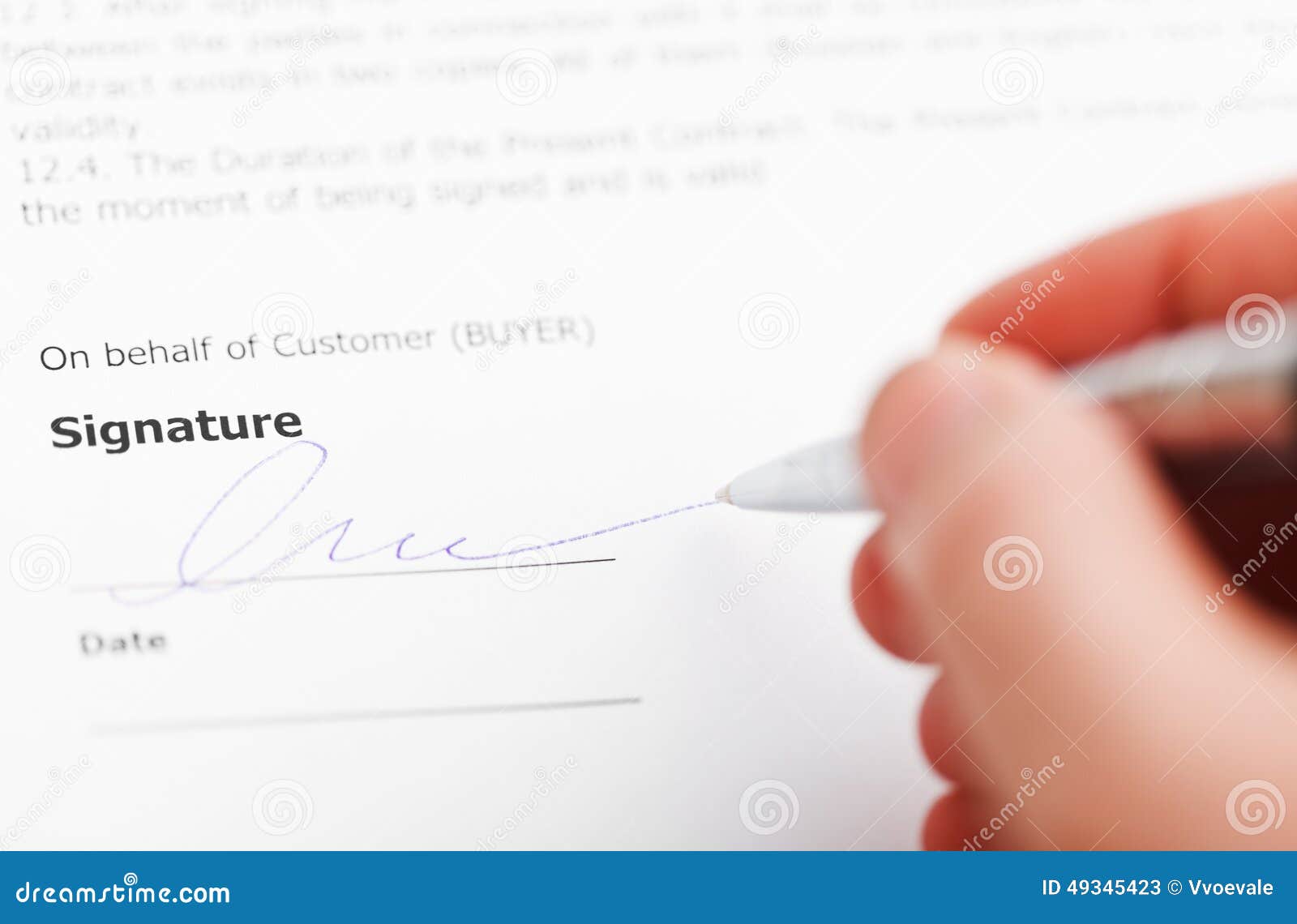 Customer Signing Sales Contract by Silver Pen Stock Image - Image of ...