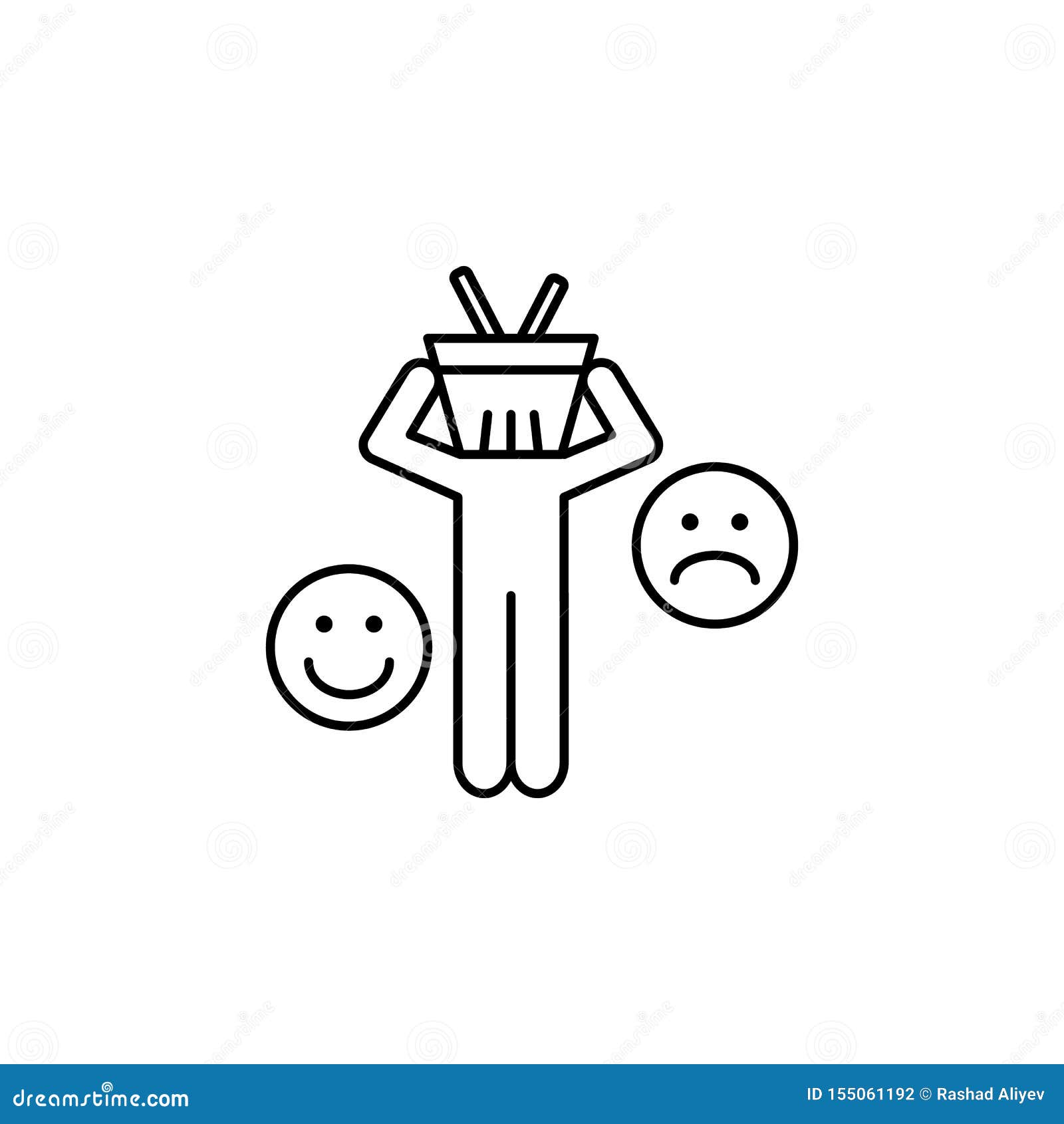 Customer Smile Basket Man Icon. Element of Consumer Behavior Line Icon ...