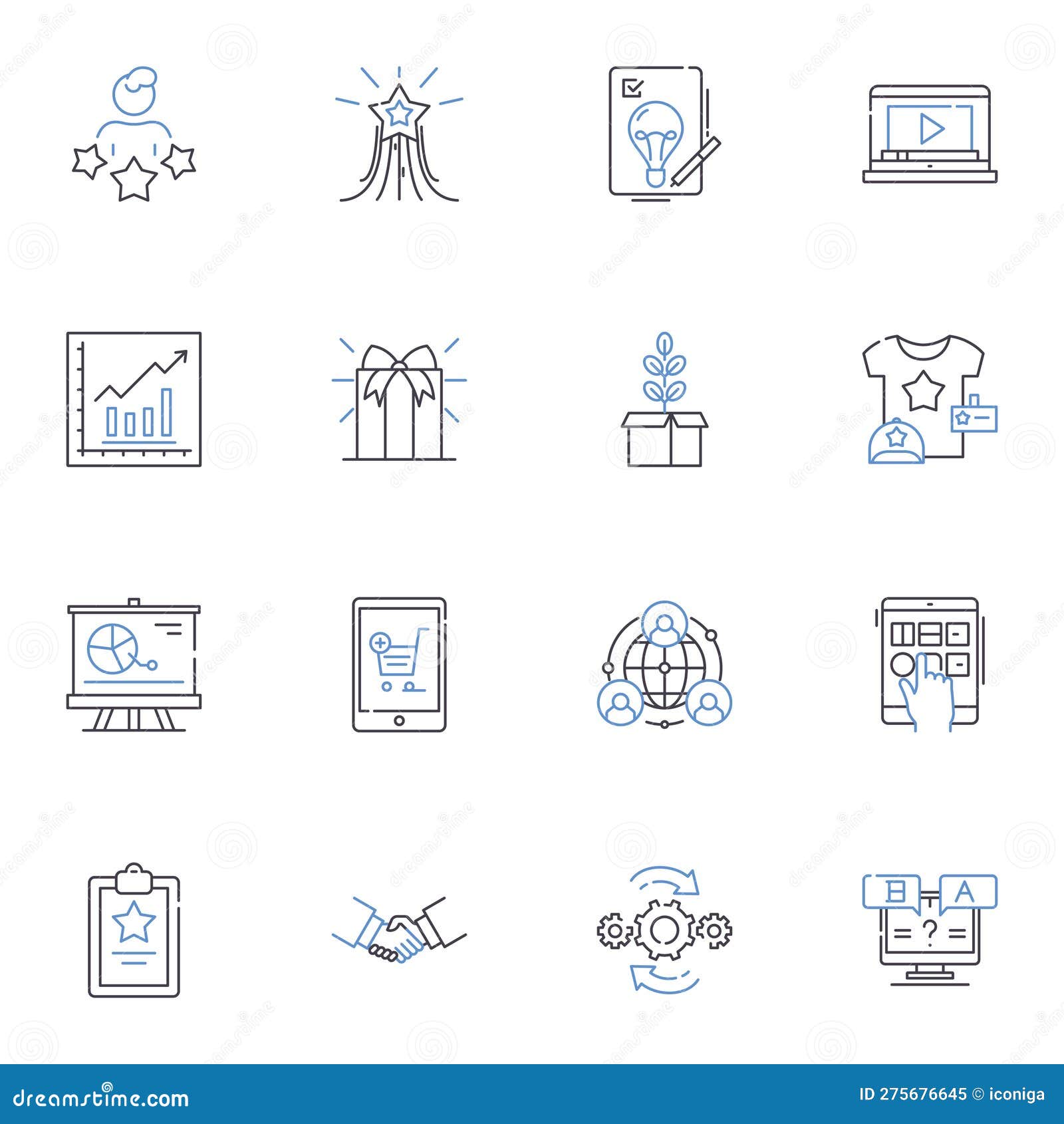 Customer Strategy Line Icons Collection. Retention, Acquisition ...