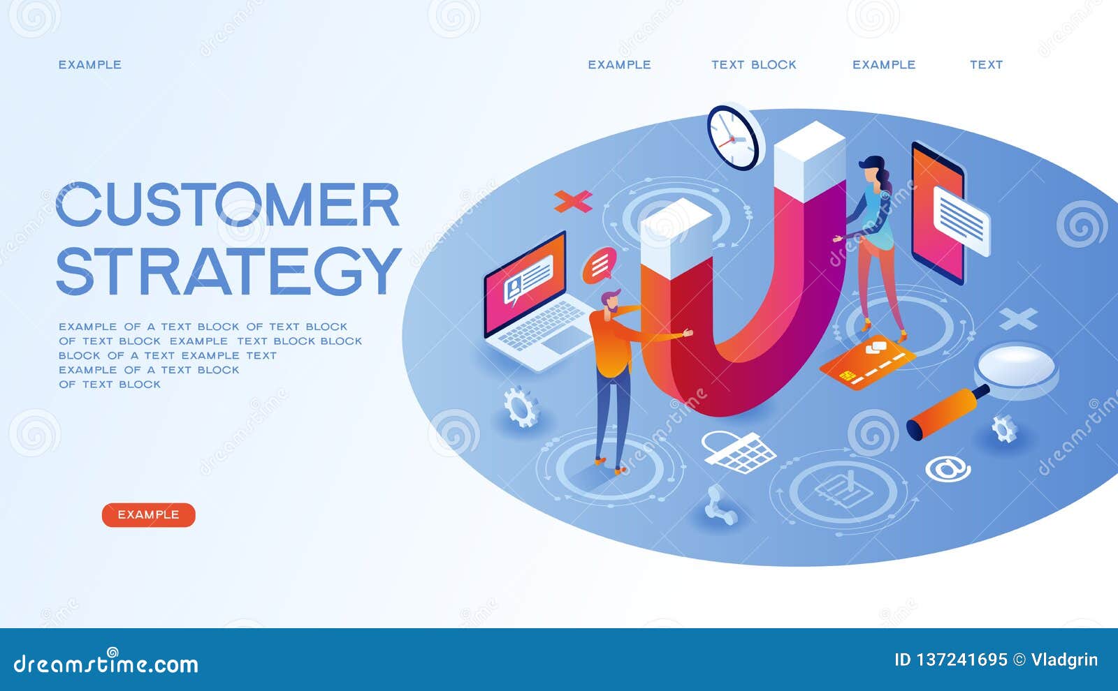 Customer Strategy Template. Stock Vector - Illustration of flat ...