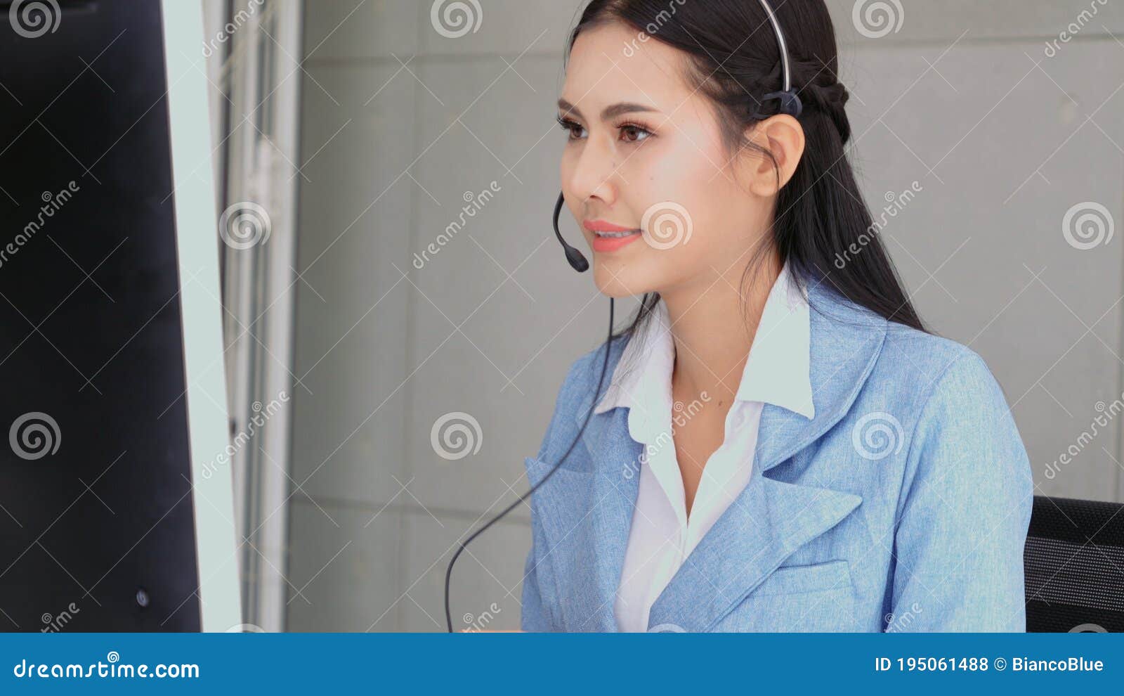 Customer Support Agent or Call Center with Headset Stock Photo - Image ...