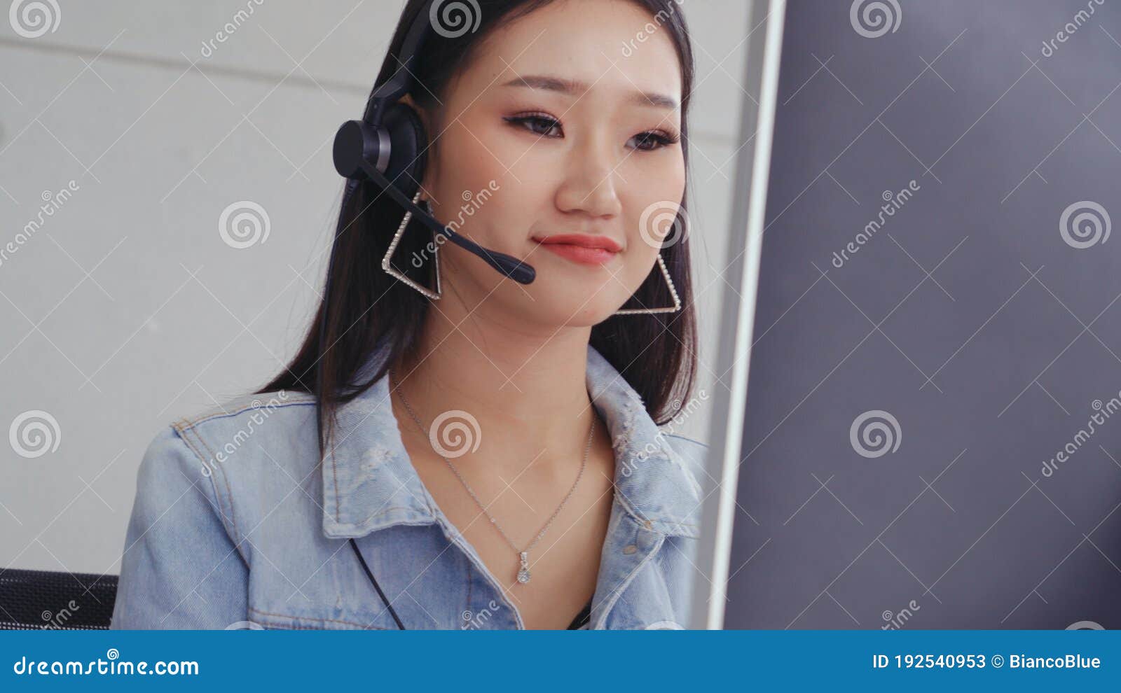 Customer Support Agent or Call Center with Headset Stock Image - Image ...