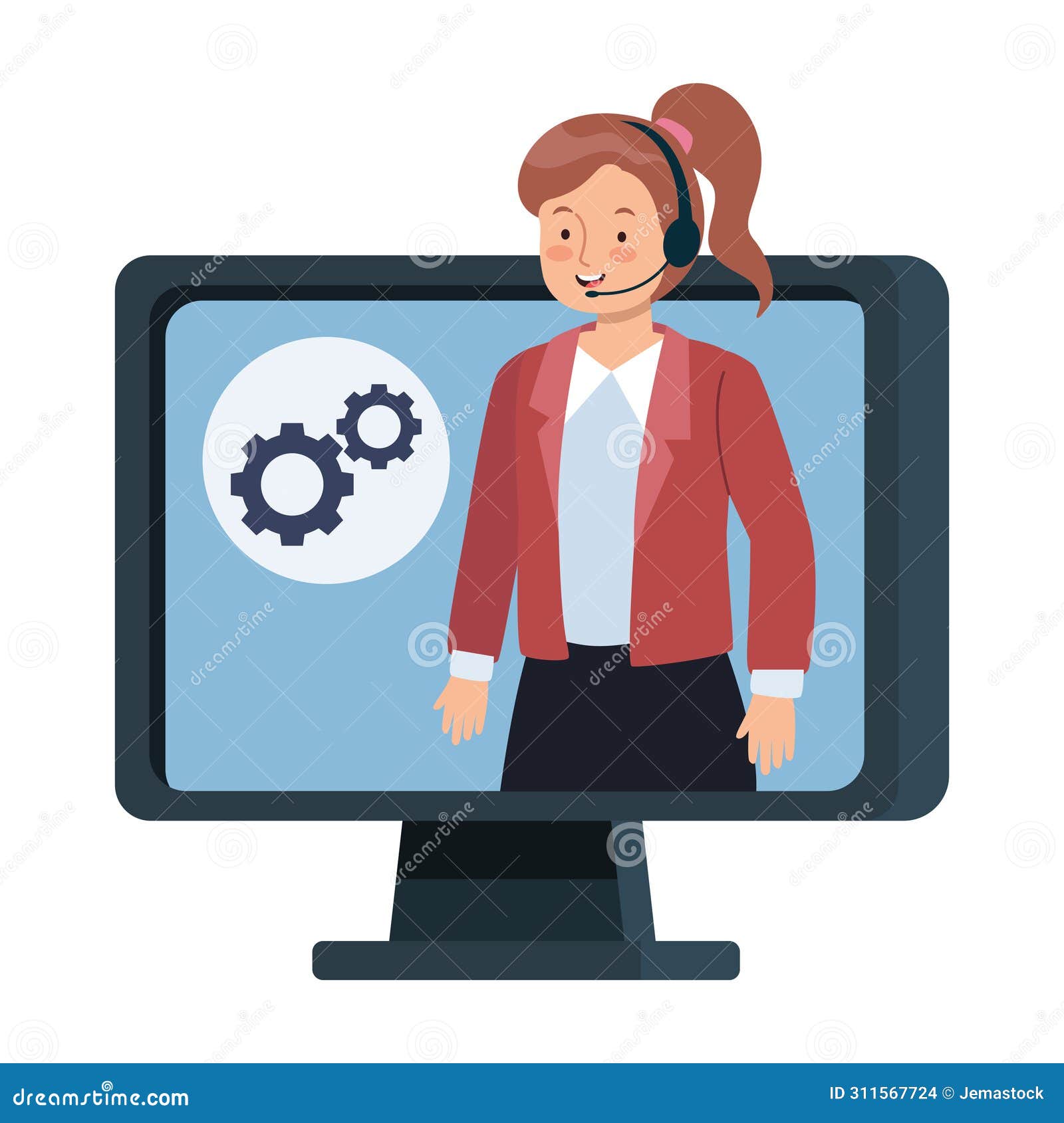 Customer support agent stock vector. Illustration of contact - 311567724