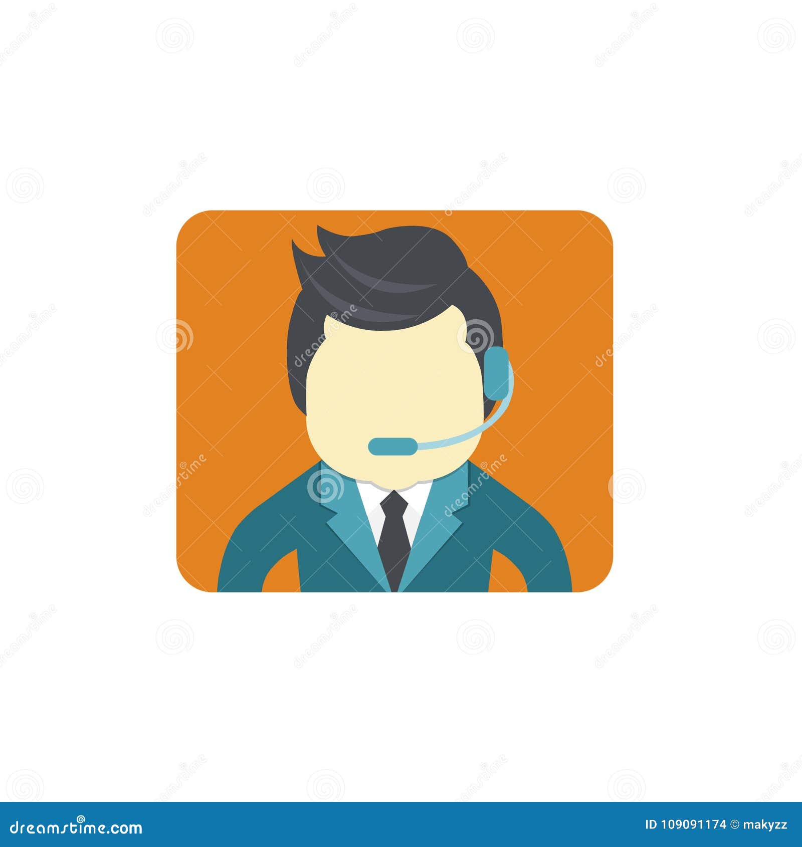 Customer Support Assistant. Flat Vector Illustration Stock Vector ...