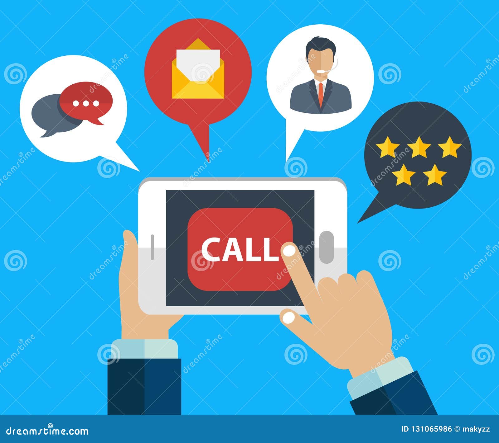 Customer Support Assistant. Flat Vector Illustration Stock Illustration ...