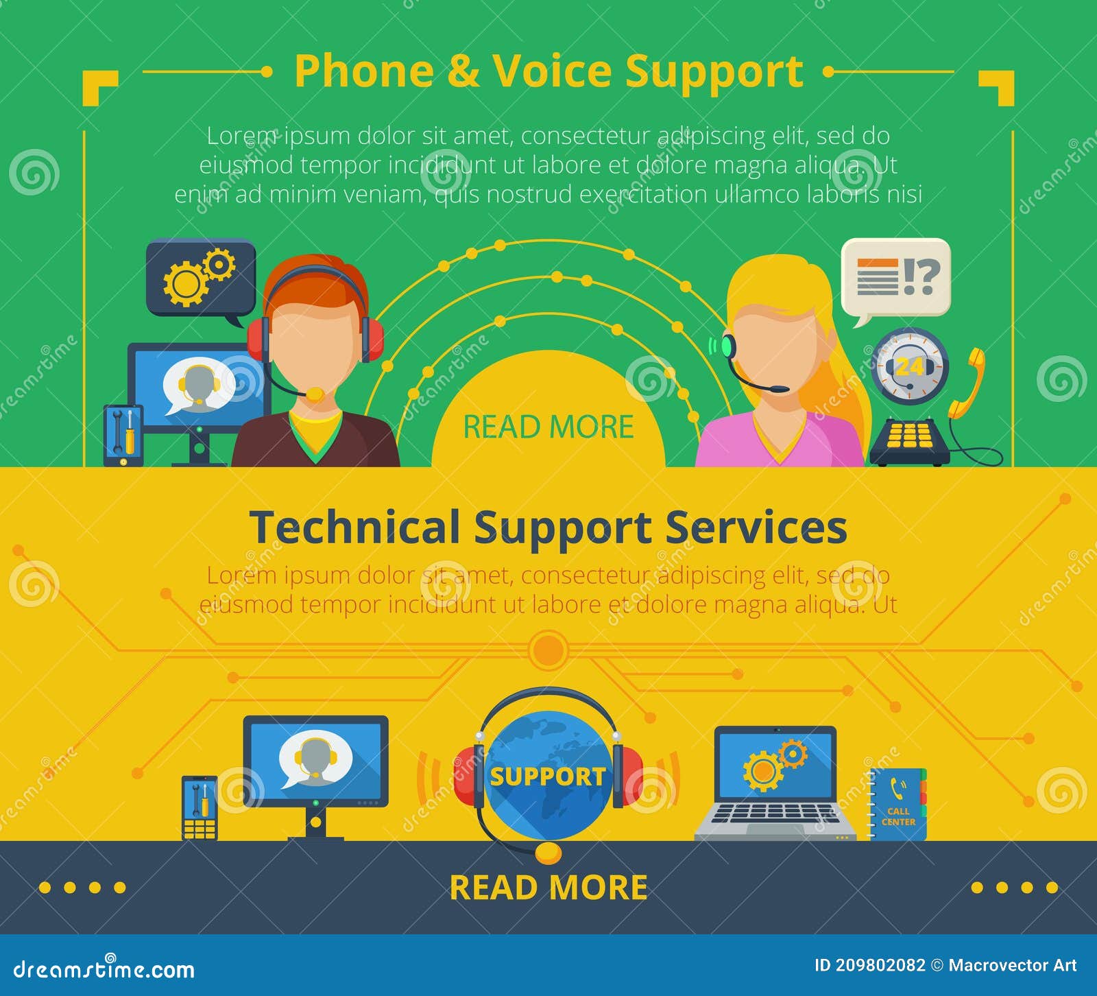 Customer support banner stock vector. Illustration of help - 209802082