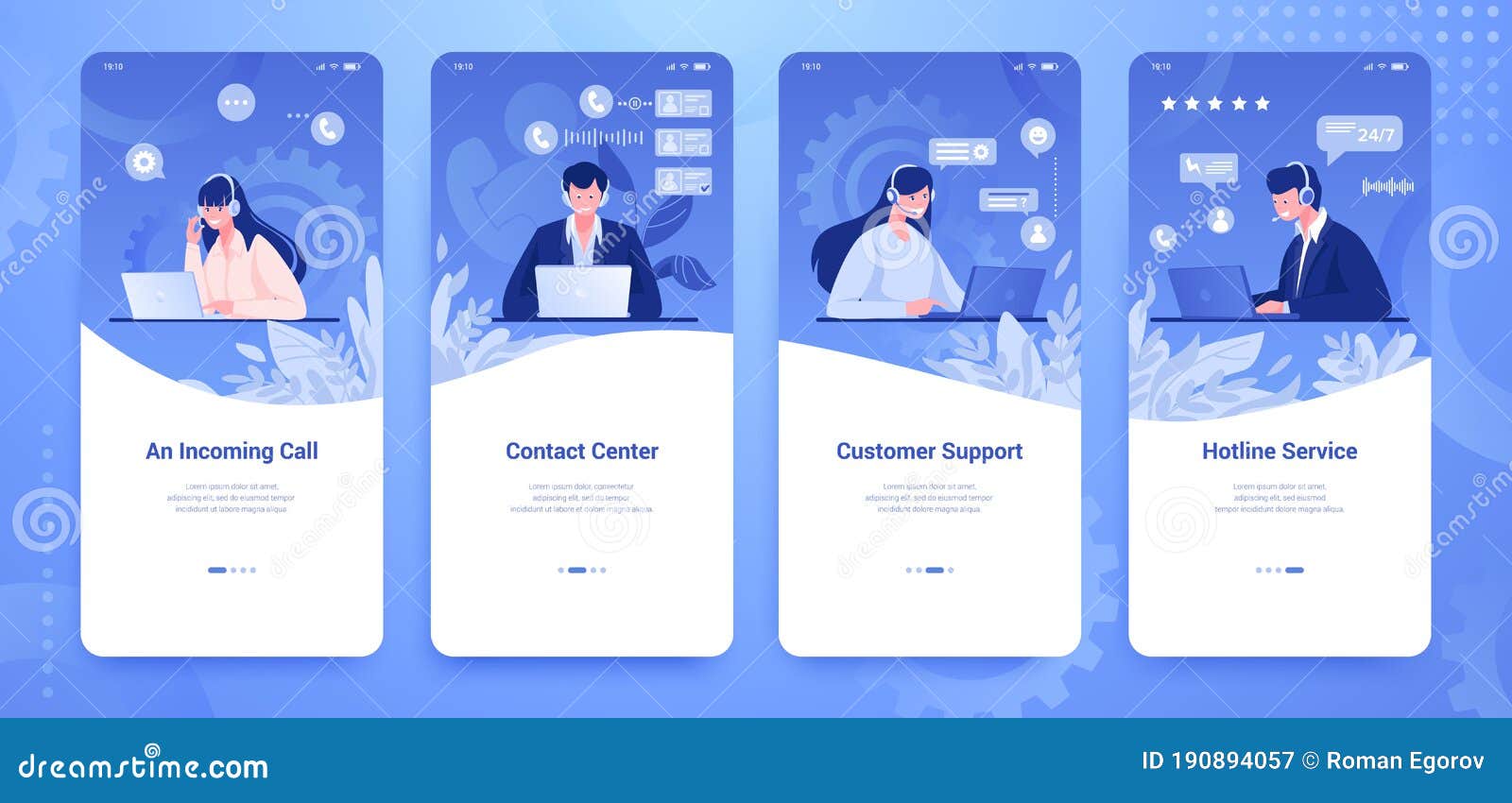 Customer Support Banner. Social Media Stories with Info Center and ...