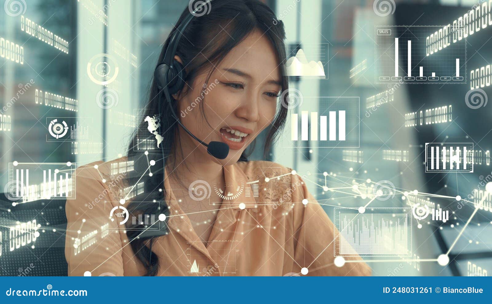 Customer Support Call Center Provide Data with Envisional Graphic Stock ...