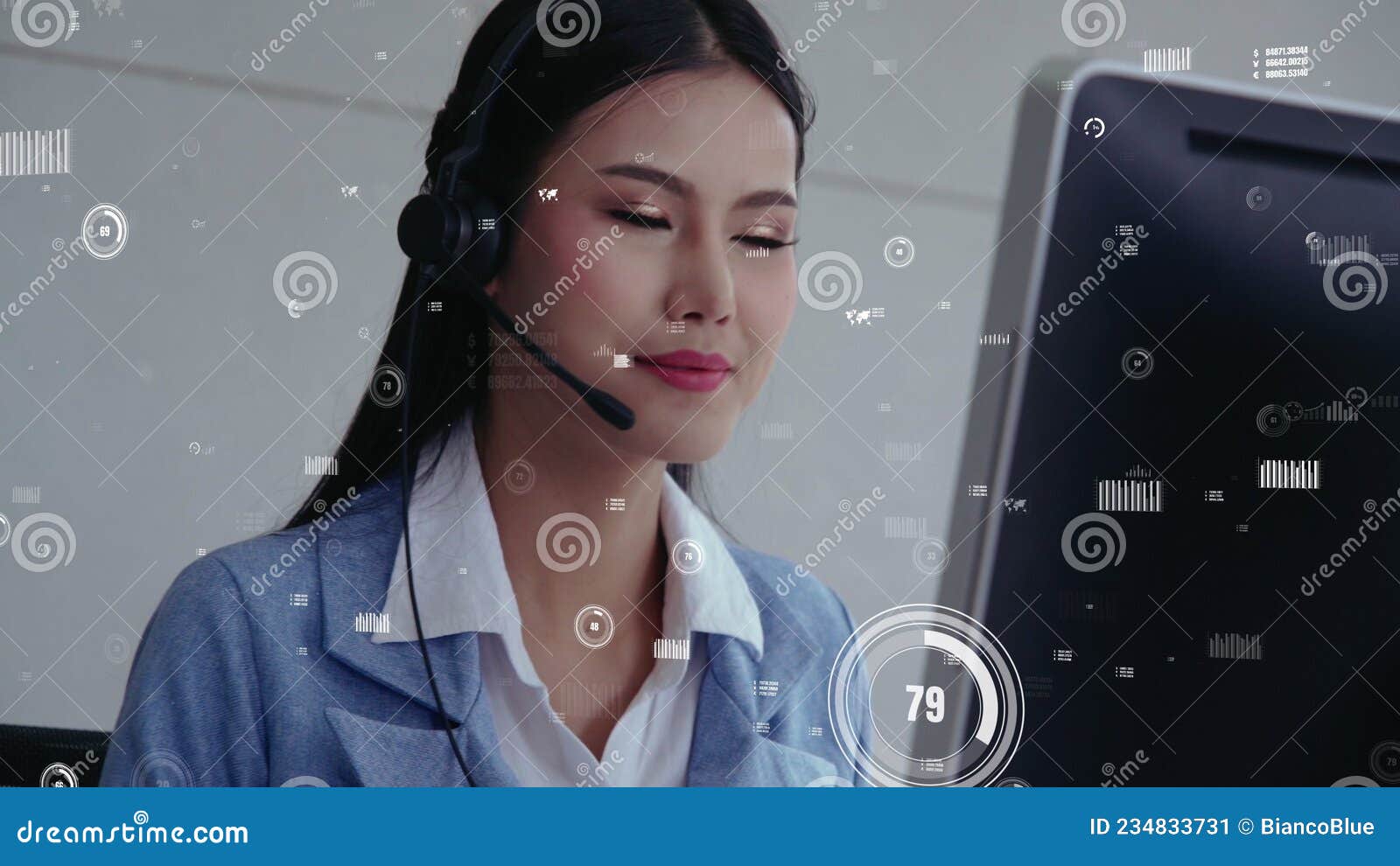Customer Support Call Center Provide Data in Conceptual Vision Stock ...