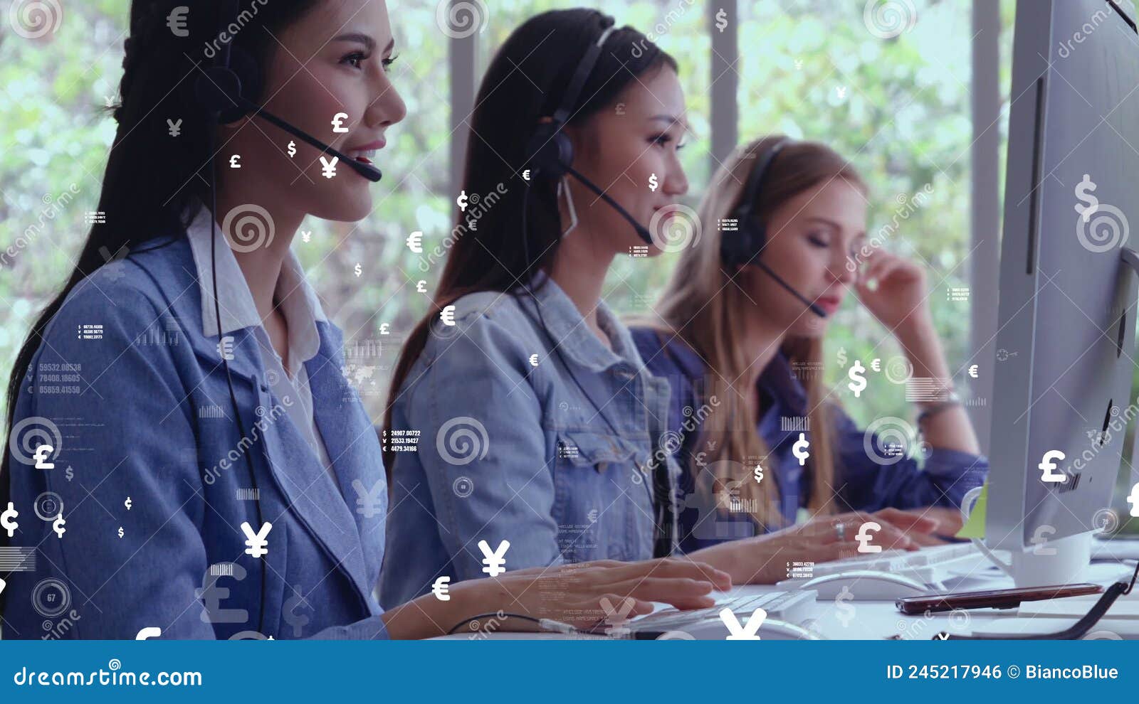 Customer Support Call Center Provide Data in Conceptual Vision Stock ...