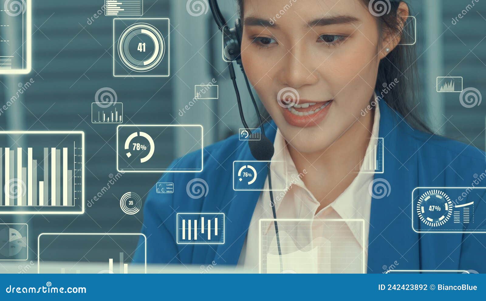 Customer Support Call Center Provide Data with Envisional Graphic Stock ...