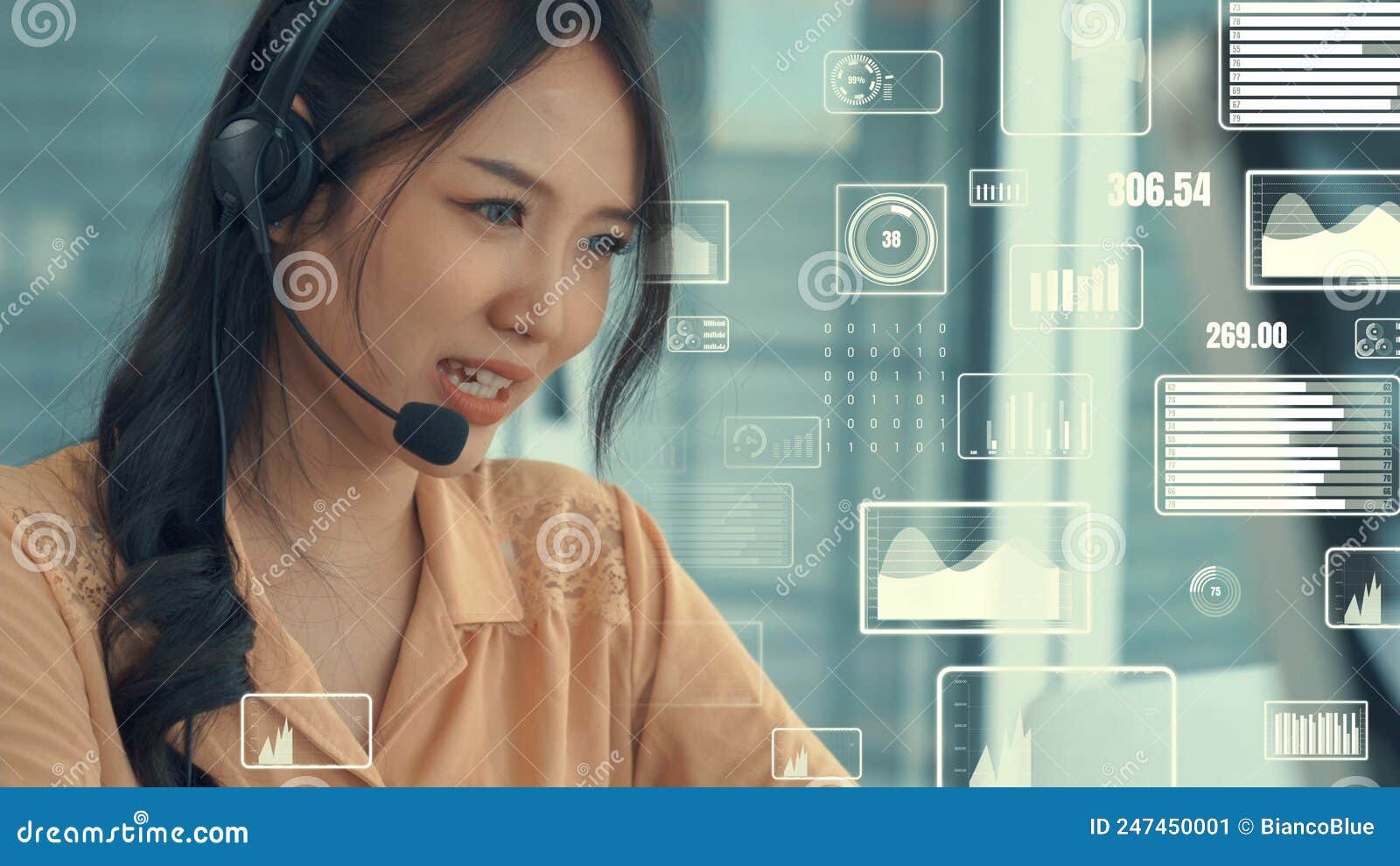 Customer Support Call Center Provide Data with Envisional Graphic Stock ...