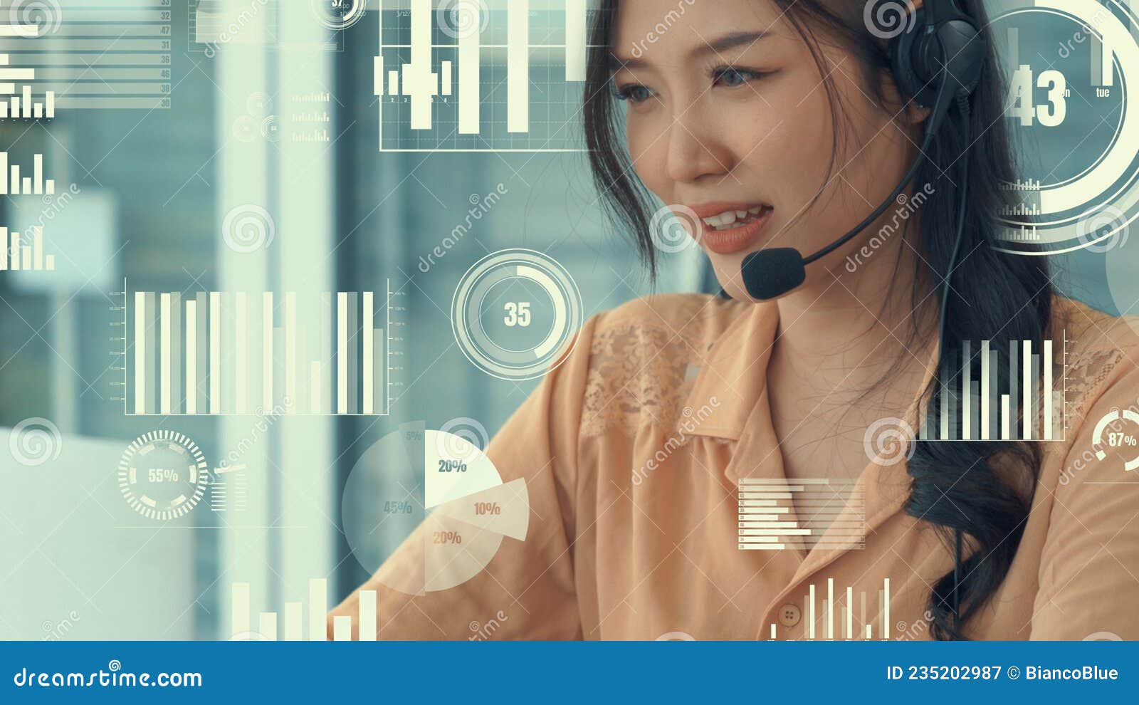 Customer Support Call Center Provide Data with Envisional Graphic Stock ...