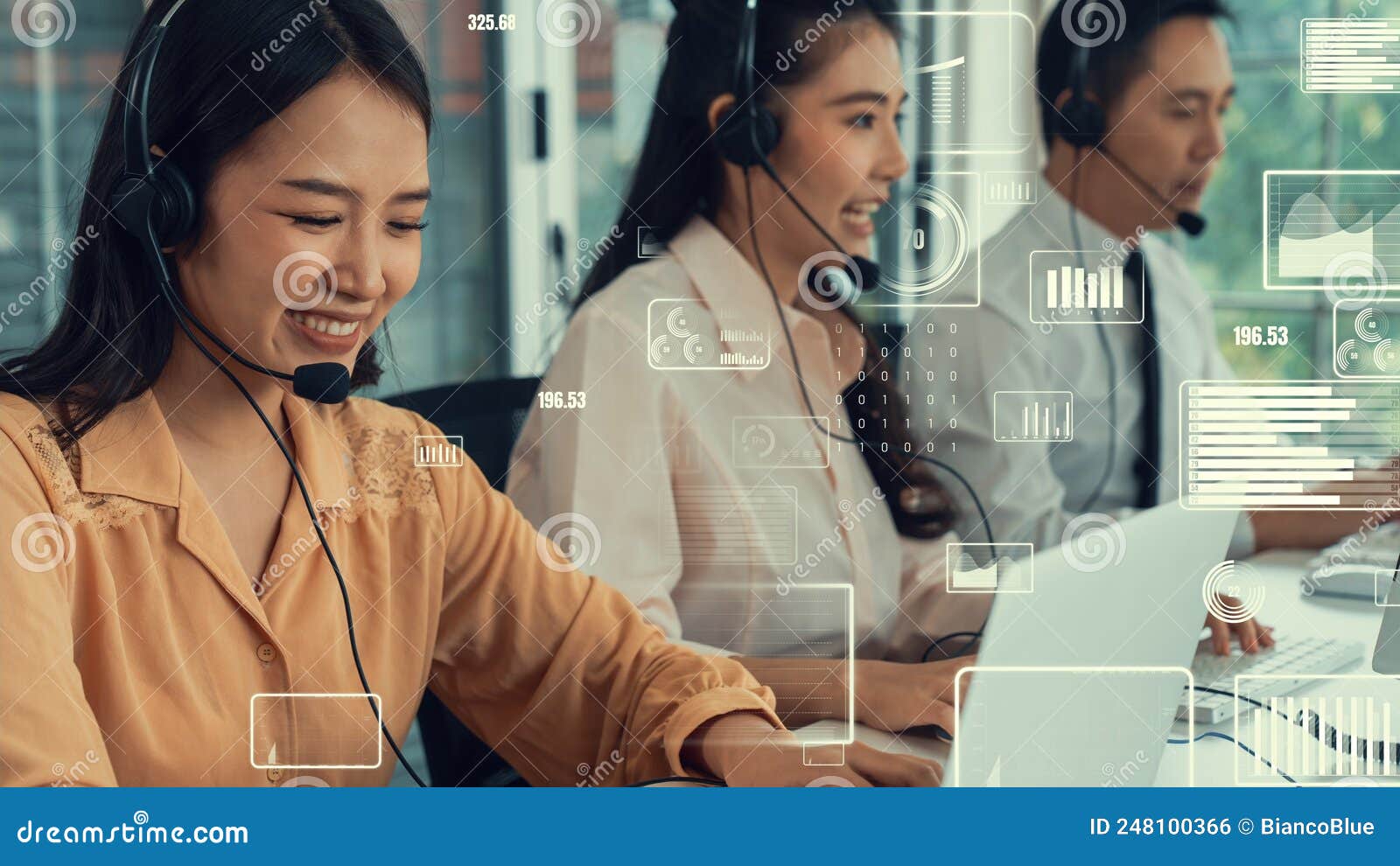 Customer Support Call Center Provide Data with Envisional Graphic Stock ...