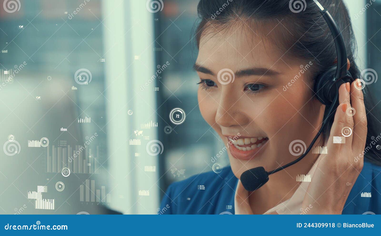 Customer Support Call Center Provide Data with Envisional Graphic Stock ...