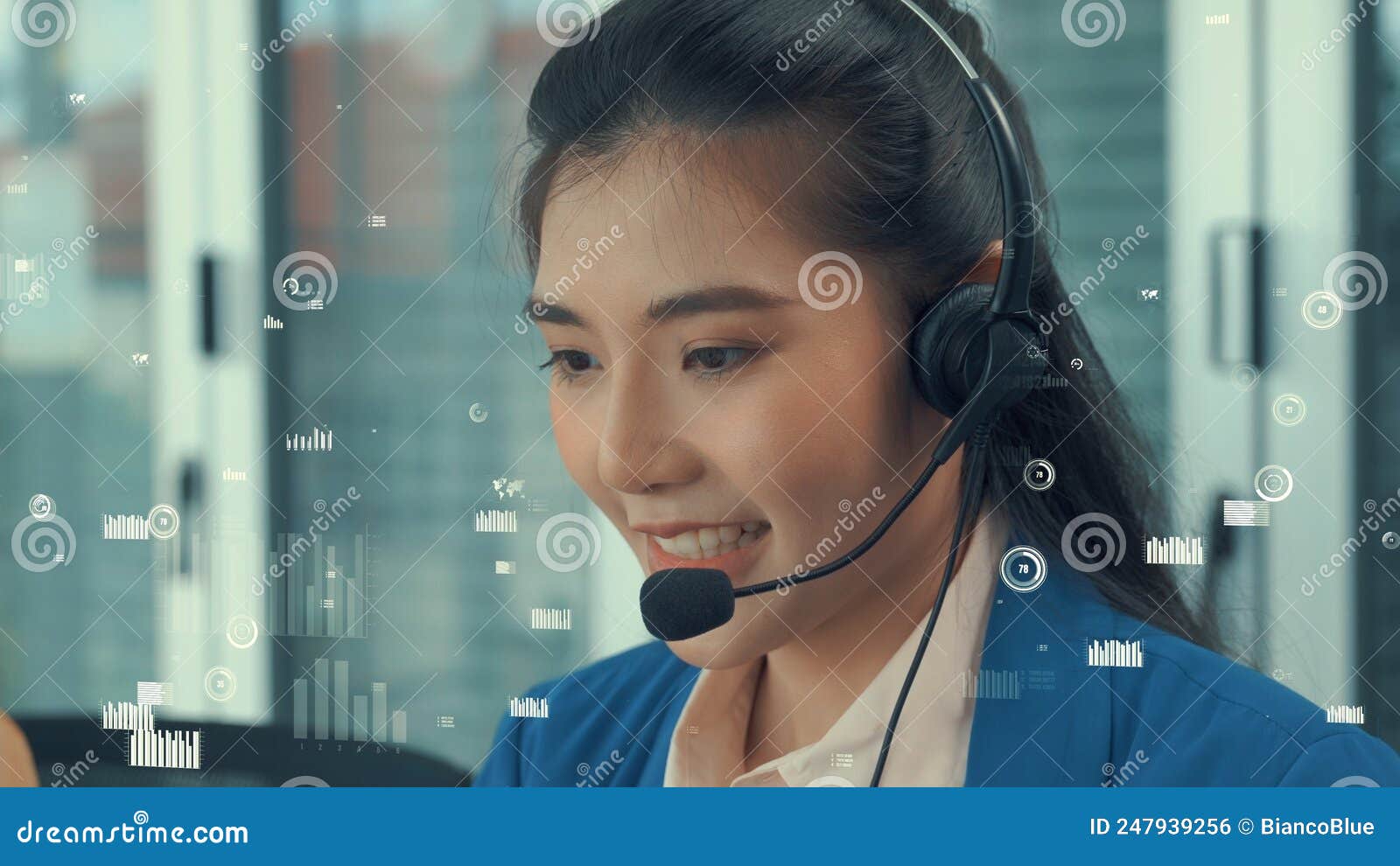 Customer Support Call Center Provide Data with Envisional Graphic Stock ...