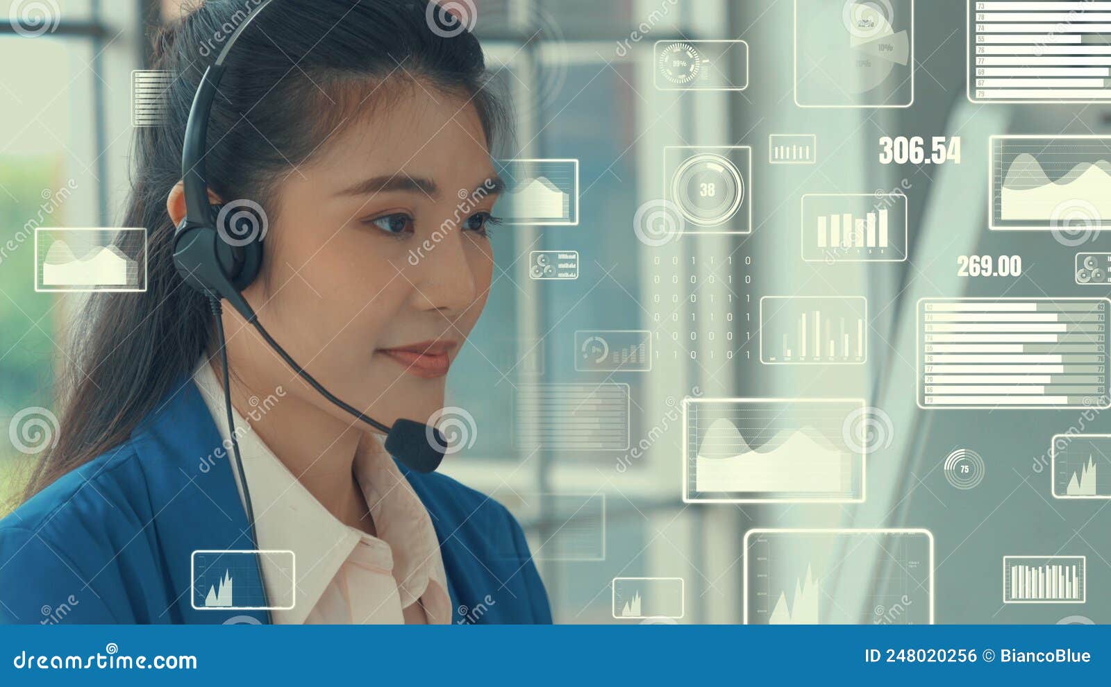 Customer Support Call Center Provide Data with Envisional Graphic Stock ...