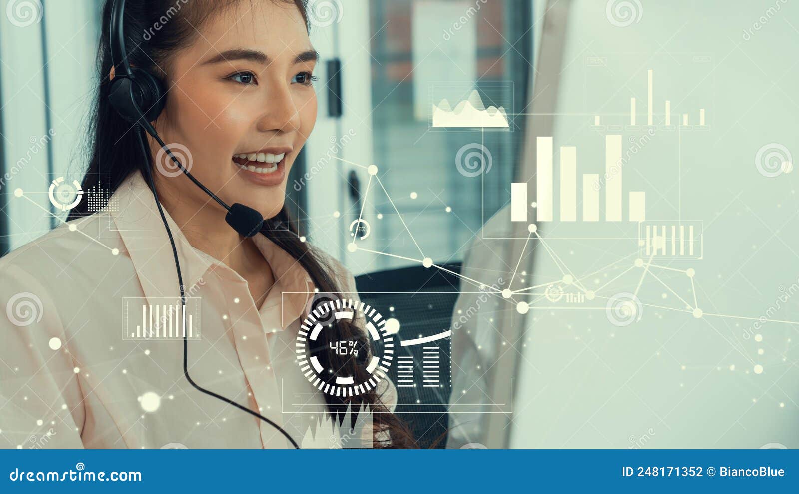 Customer Support Call Center Provide Data with Envisional Graphic Stock ...