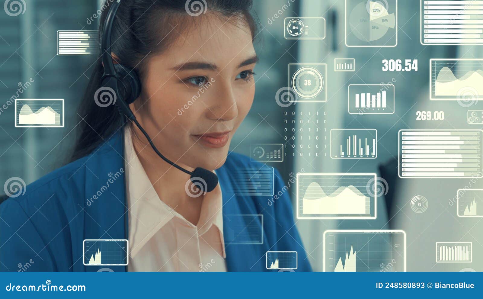 Customer Support Call Center Provide Data with Envisional Graphic Stock ...