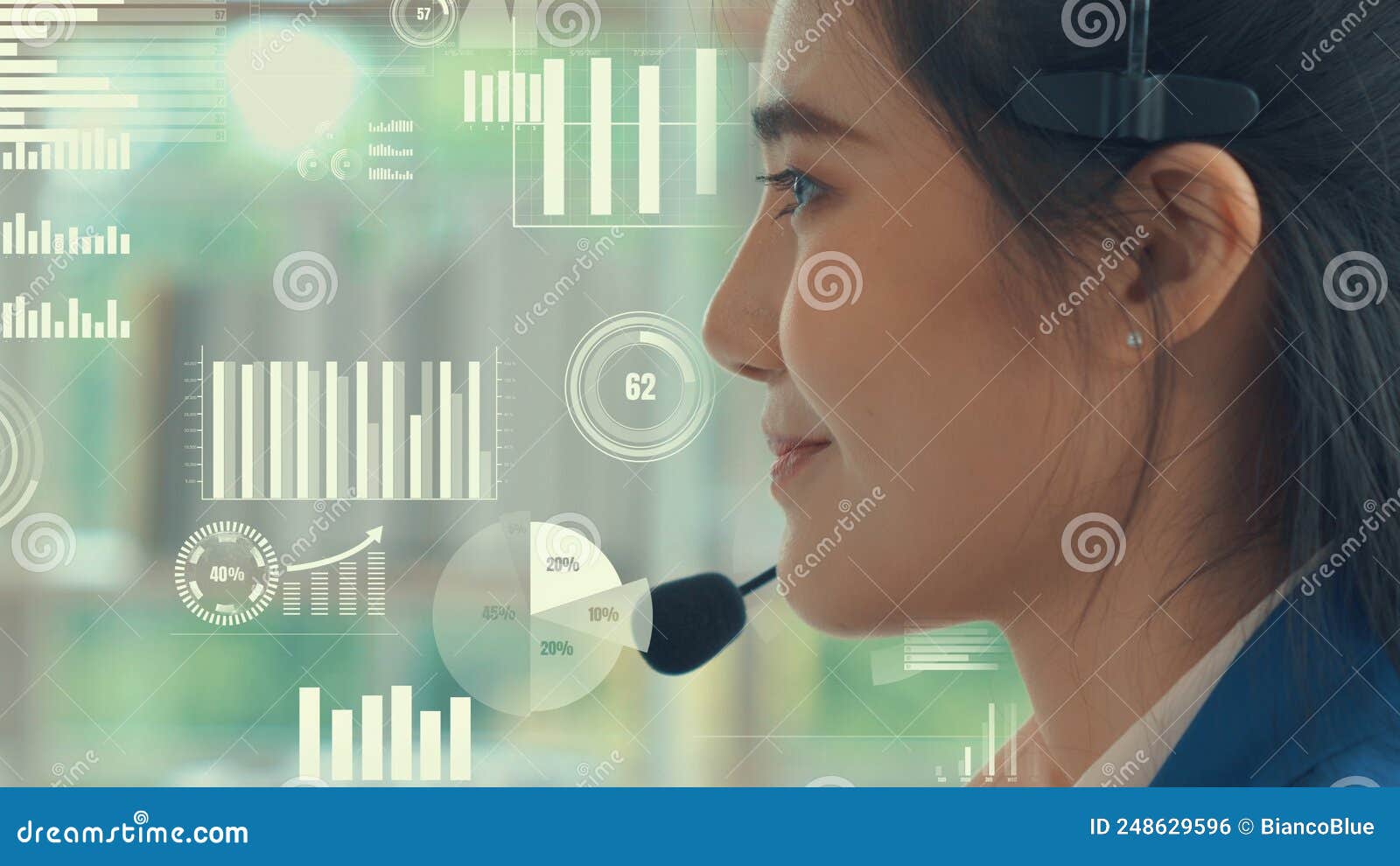 Customer Support Call Center Provide Data with Envisional Graphic Stock ...