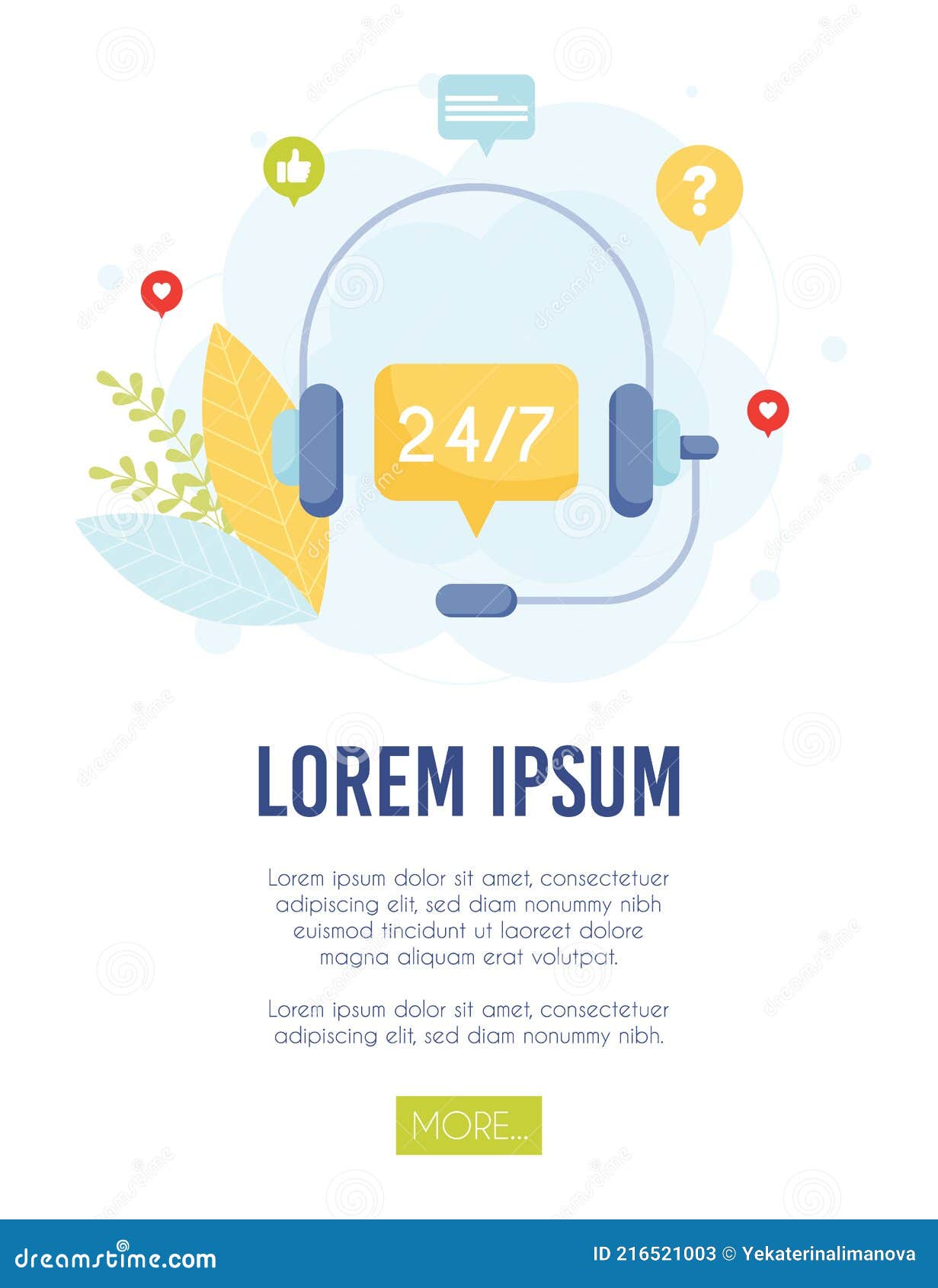 Customer Support Care Helpline Operator. Stock Vector - Illustration of ...