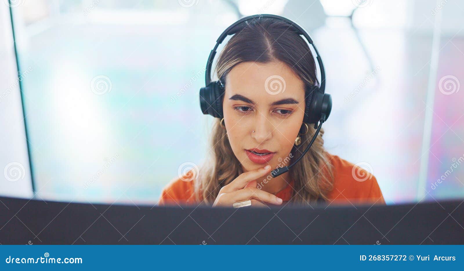 Customer Support Communication, Face and Consultant Talking on Telecom ...