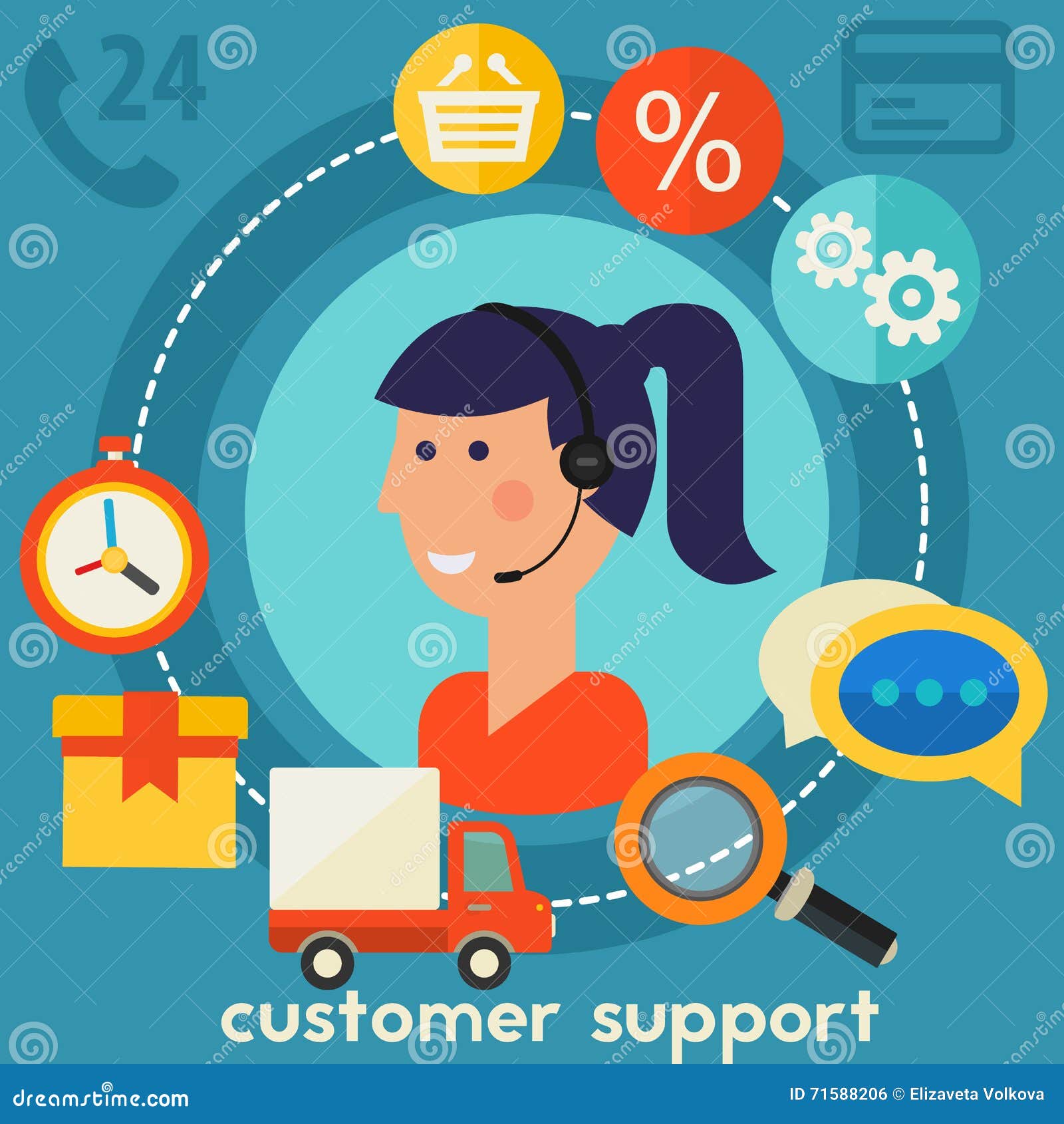 Customer Support Concept stock illustration. Illustration of office ...