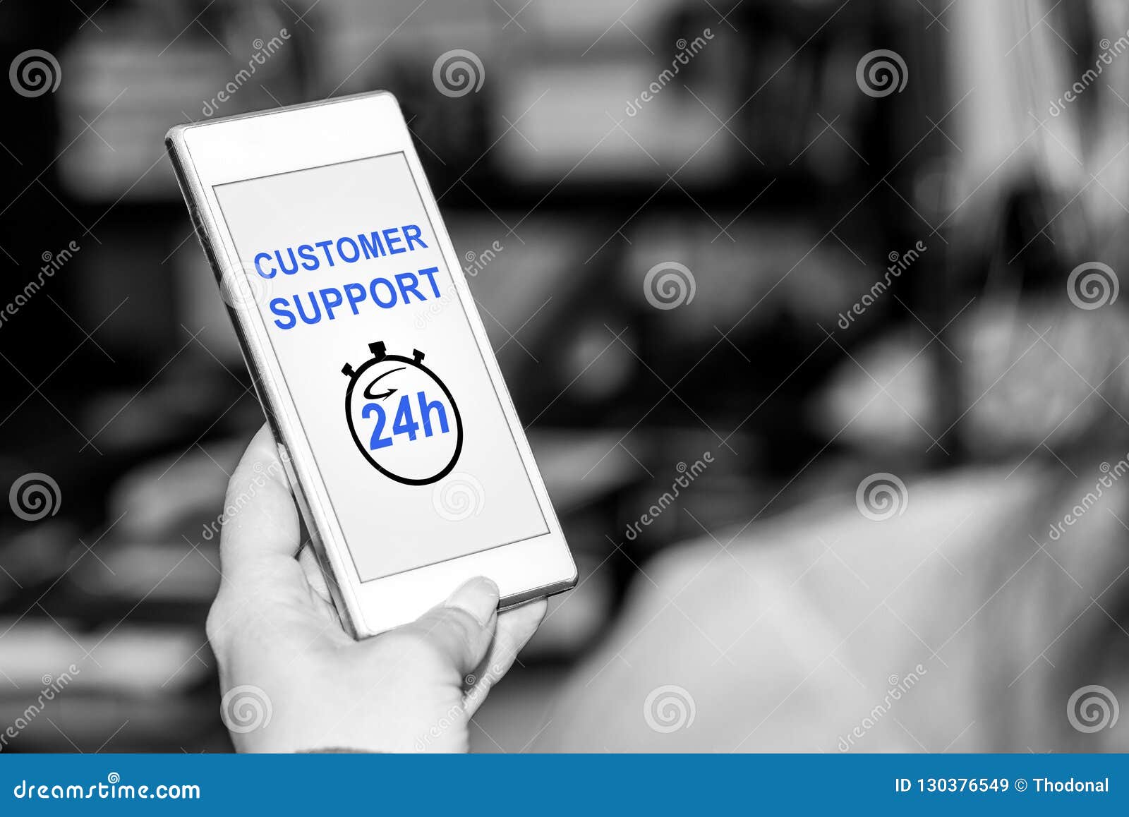 Customer Support Concept on a Smartphone Stock Image - Image of call ...