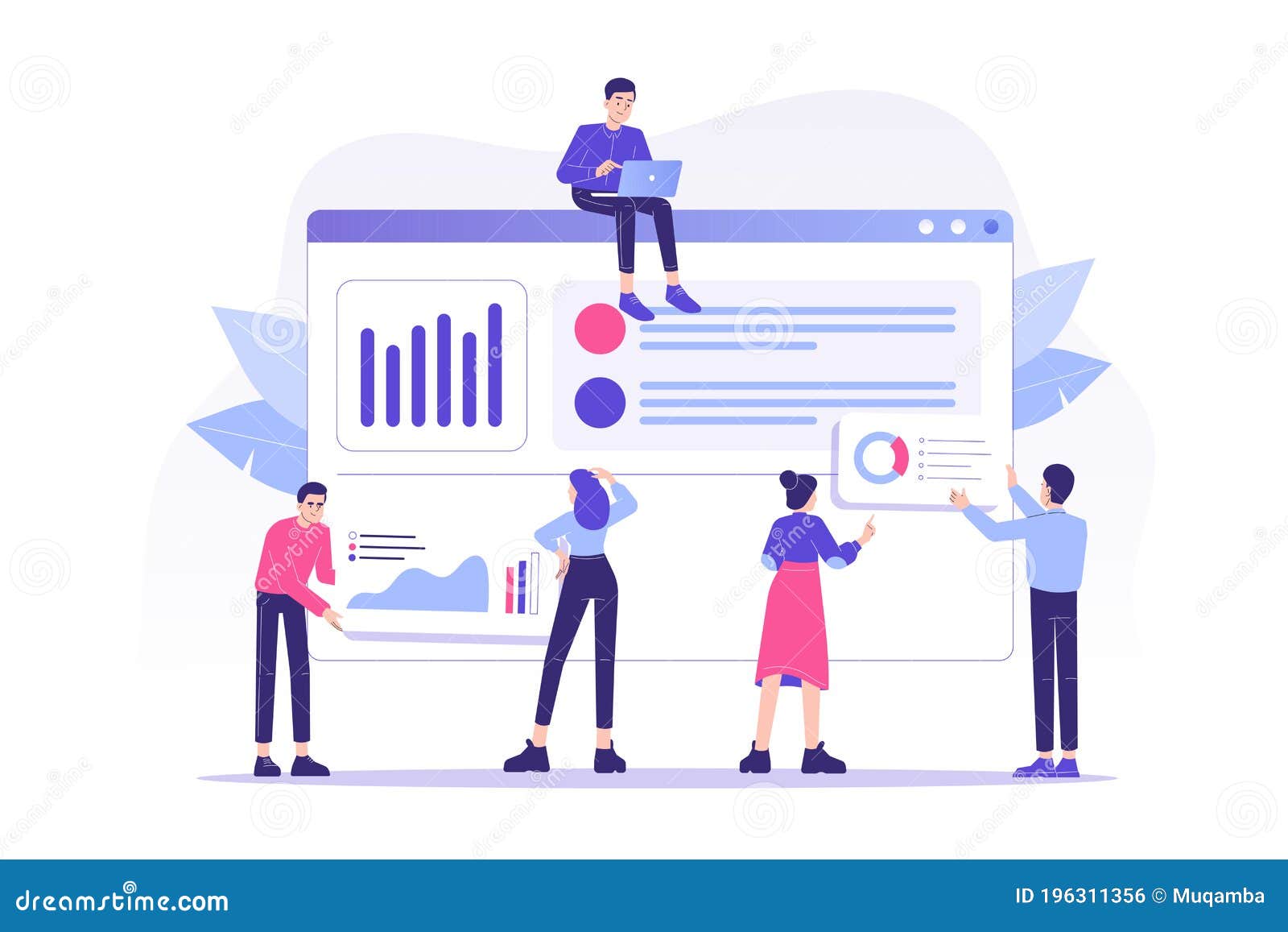 Customer Support Concept. Customer Support Team Working Together and ...