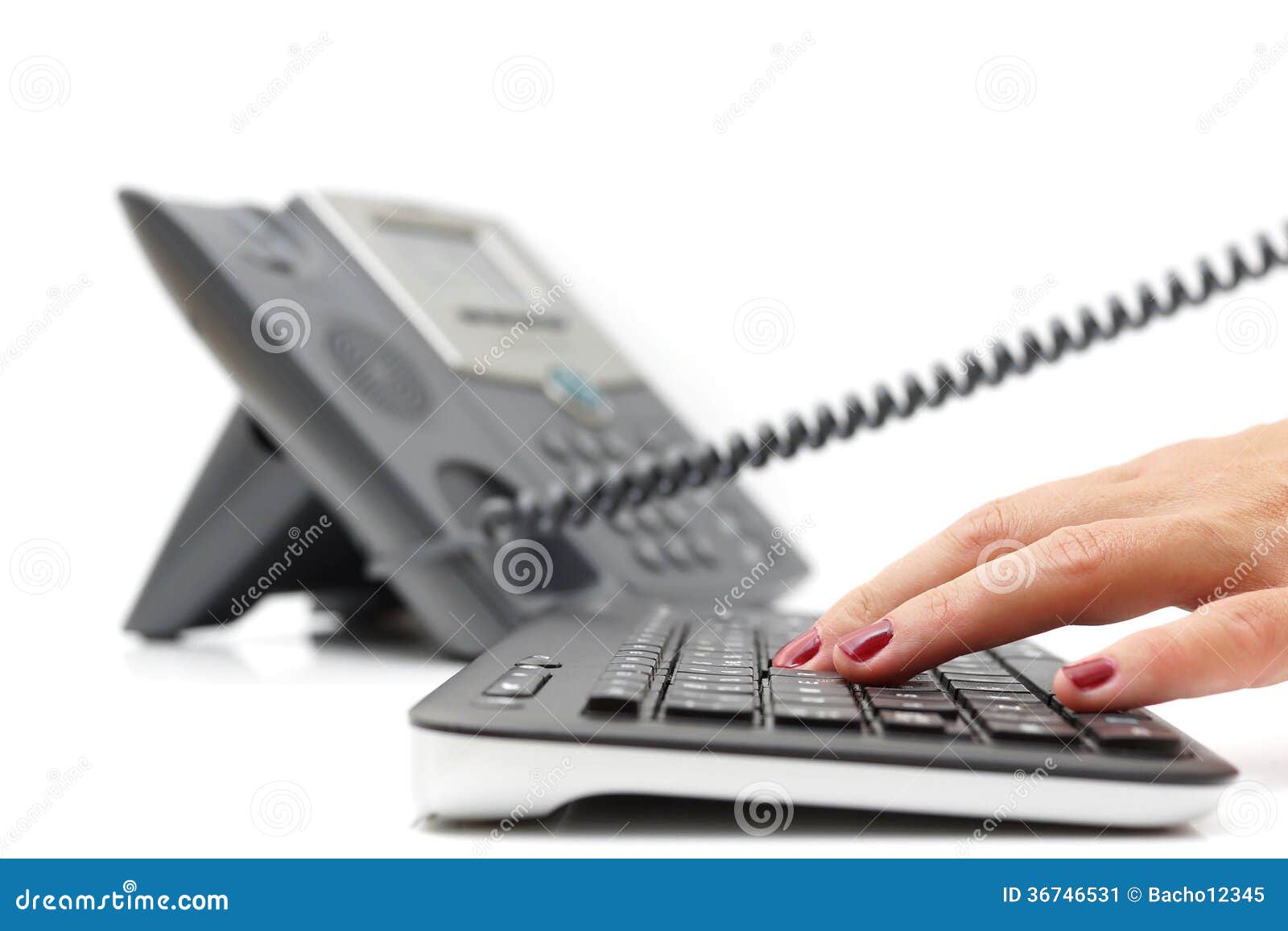 Customer Support Concept with Telephone and Keyboard Stock Image ...