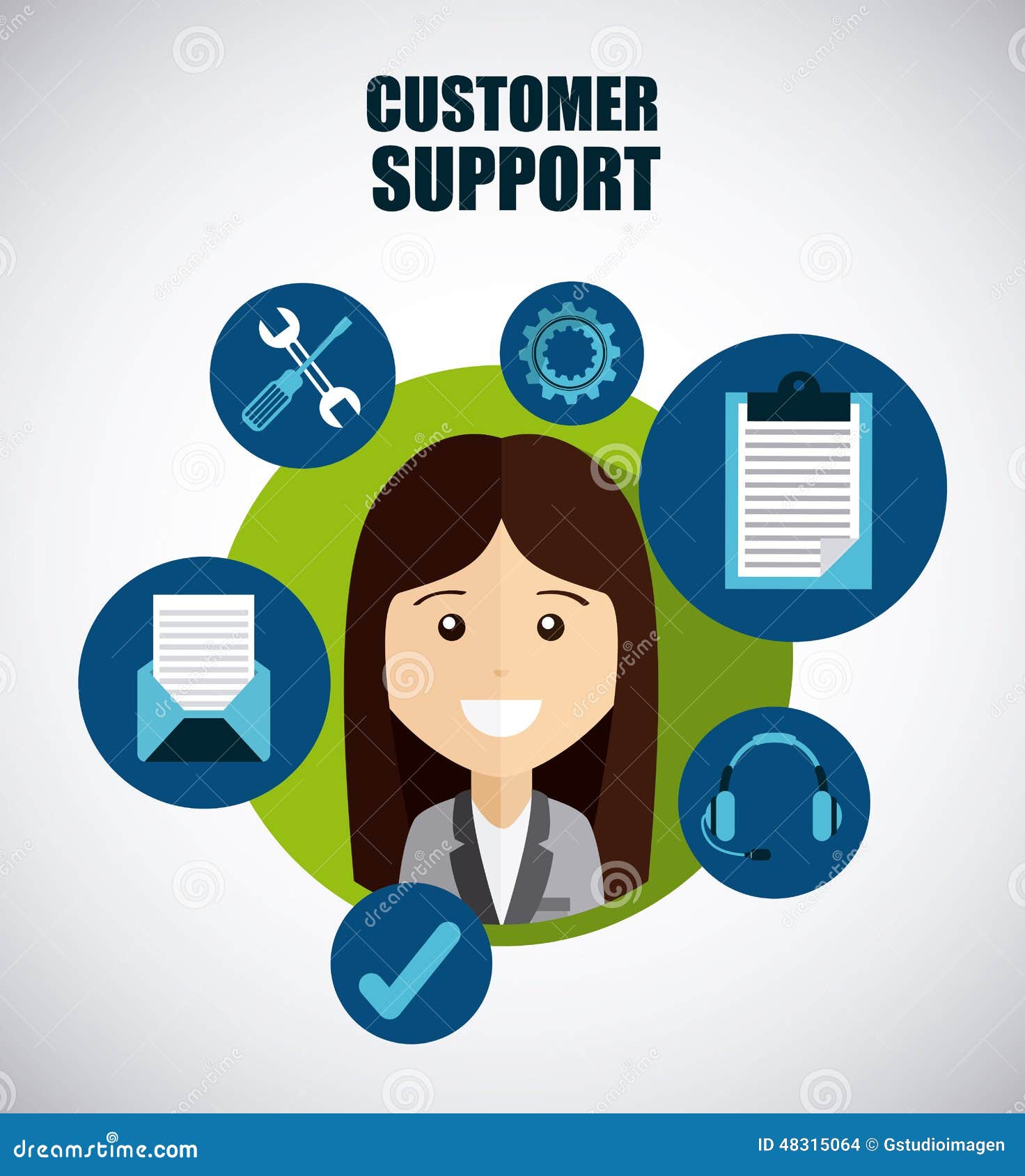 Customer support stock illustration. Illustration of gear - 48315064