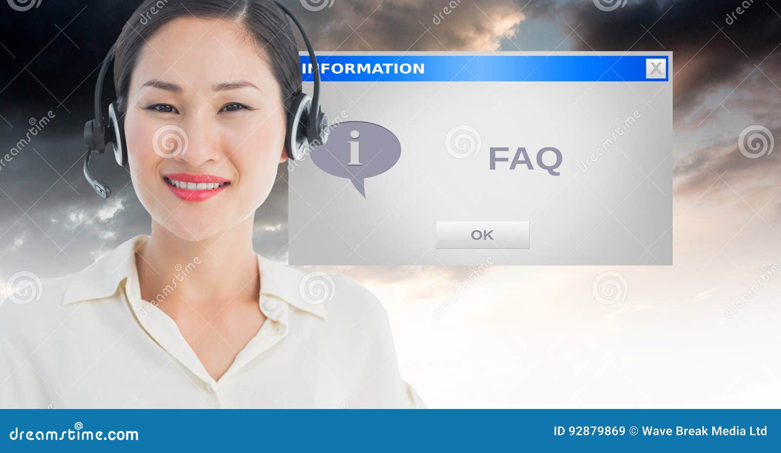 Customer Support Executive with Dialog Box Stock Image - Image of ...