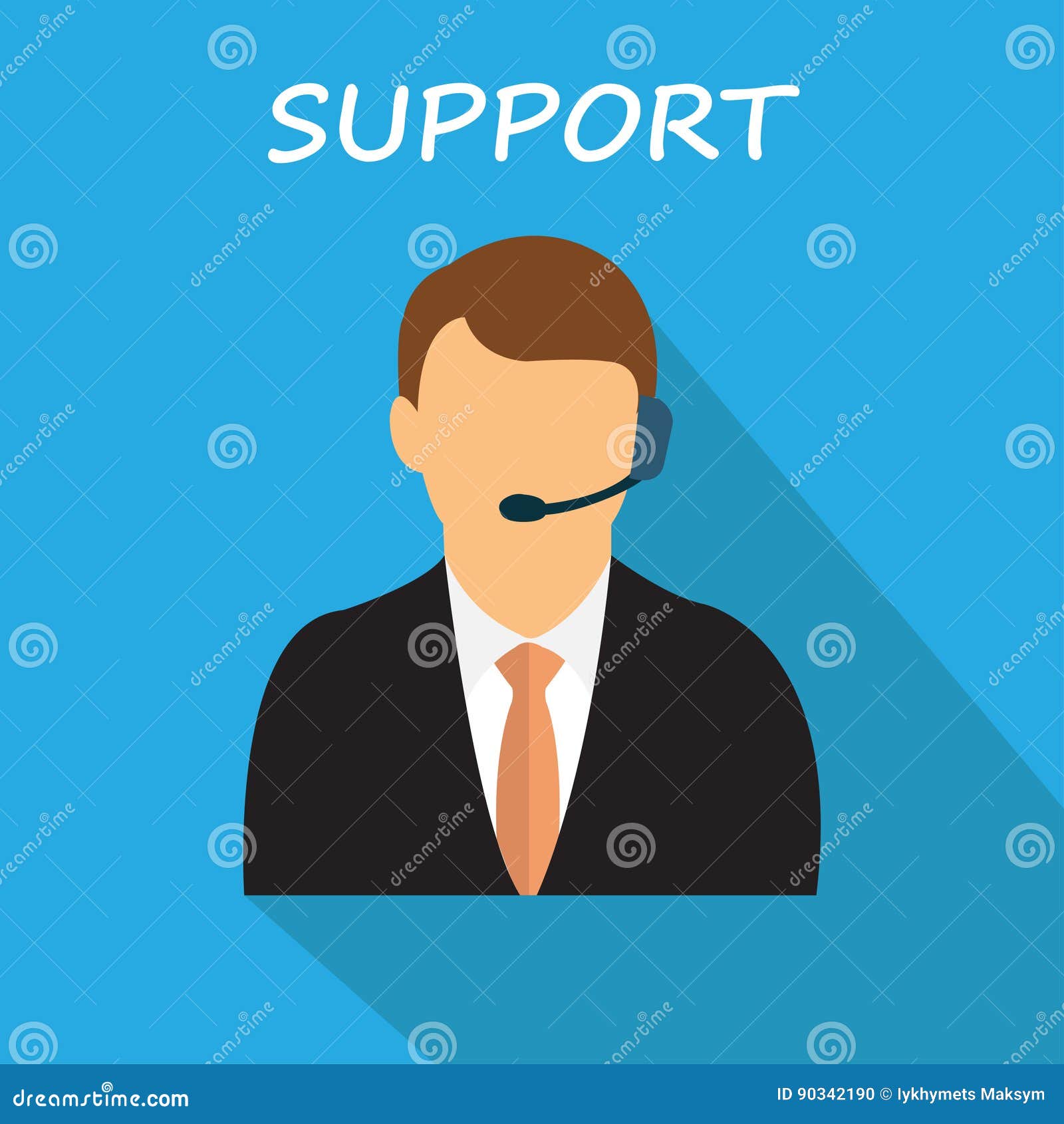Customer Support Flat Icon for Apps and Websites Stock Vector ...