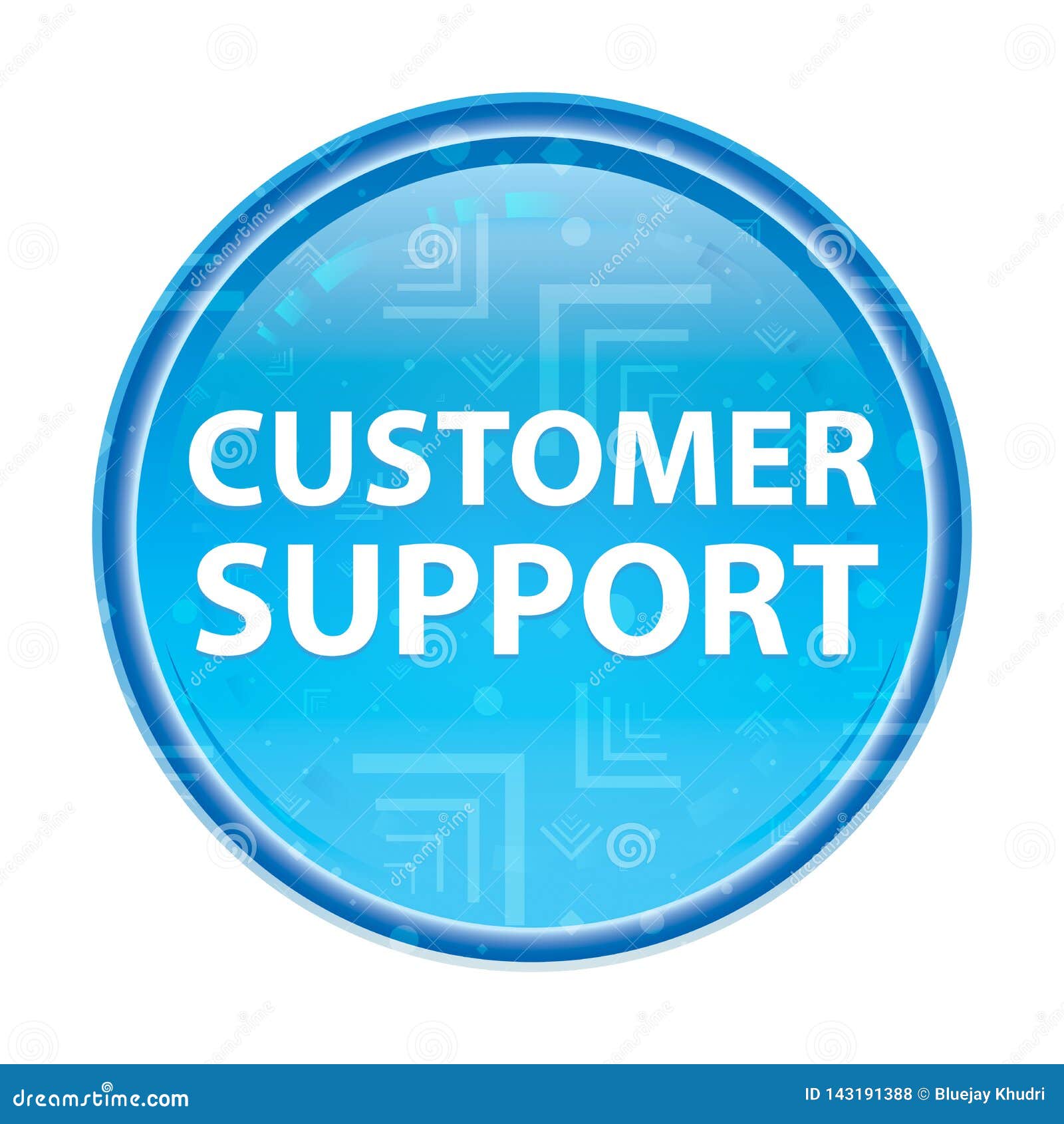 Customer Support Floral Blue Round Button Stock Illustration ...