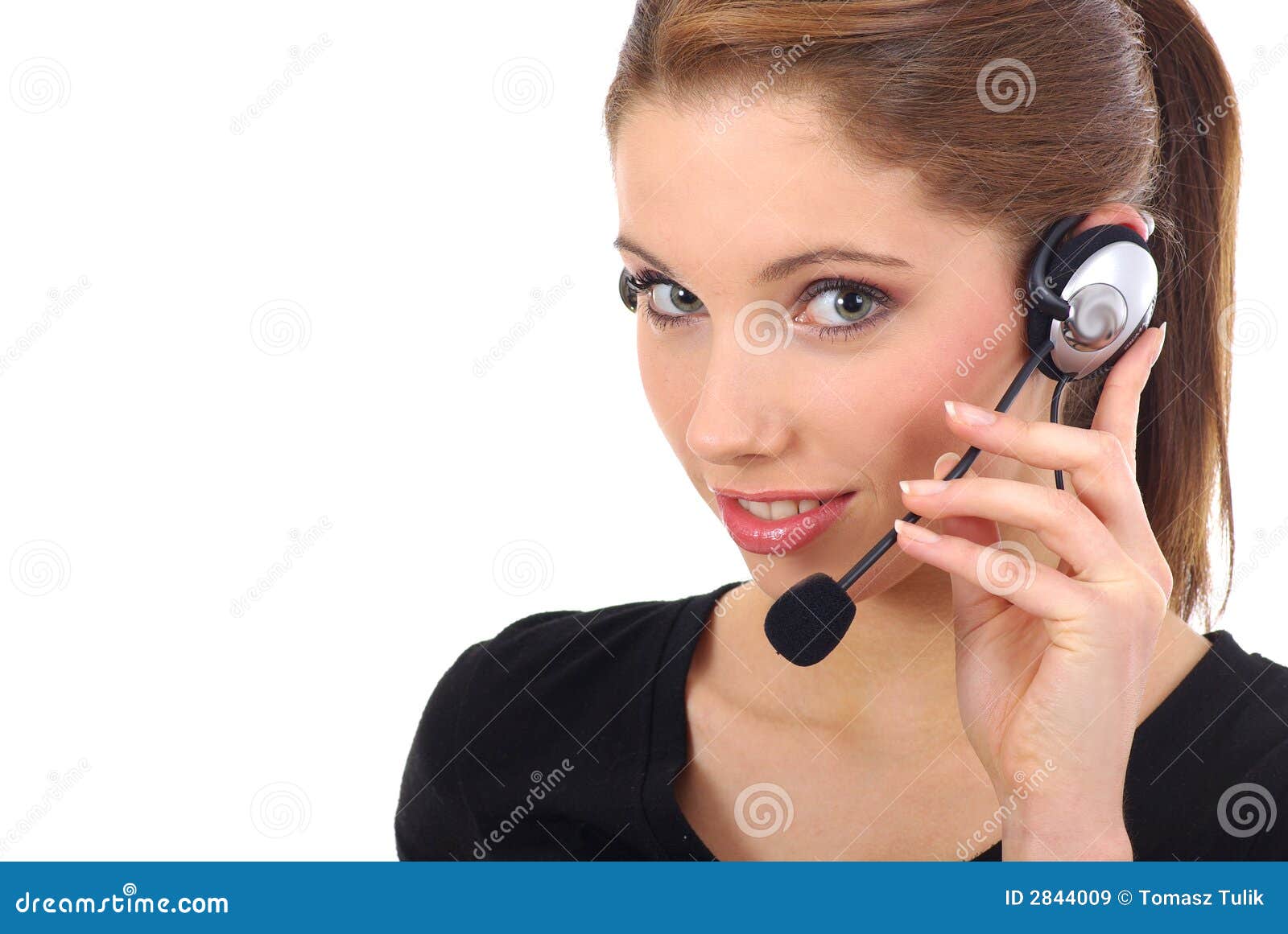 Customer support girl stock image. Image of help, headset - 2844009