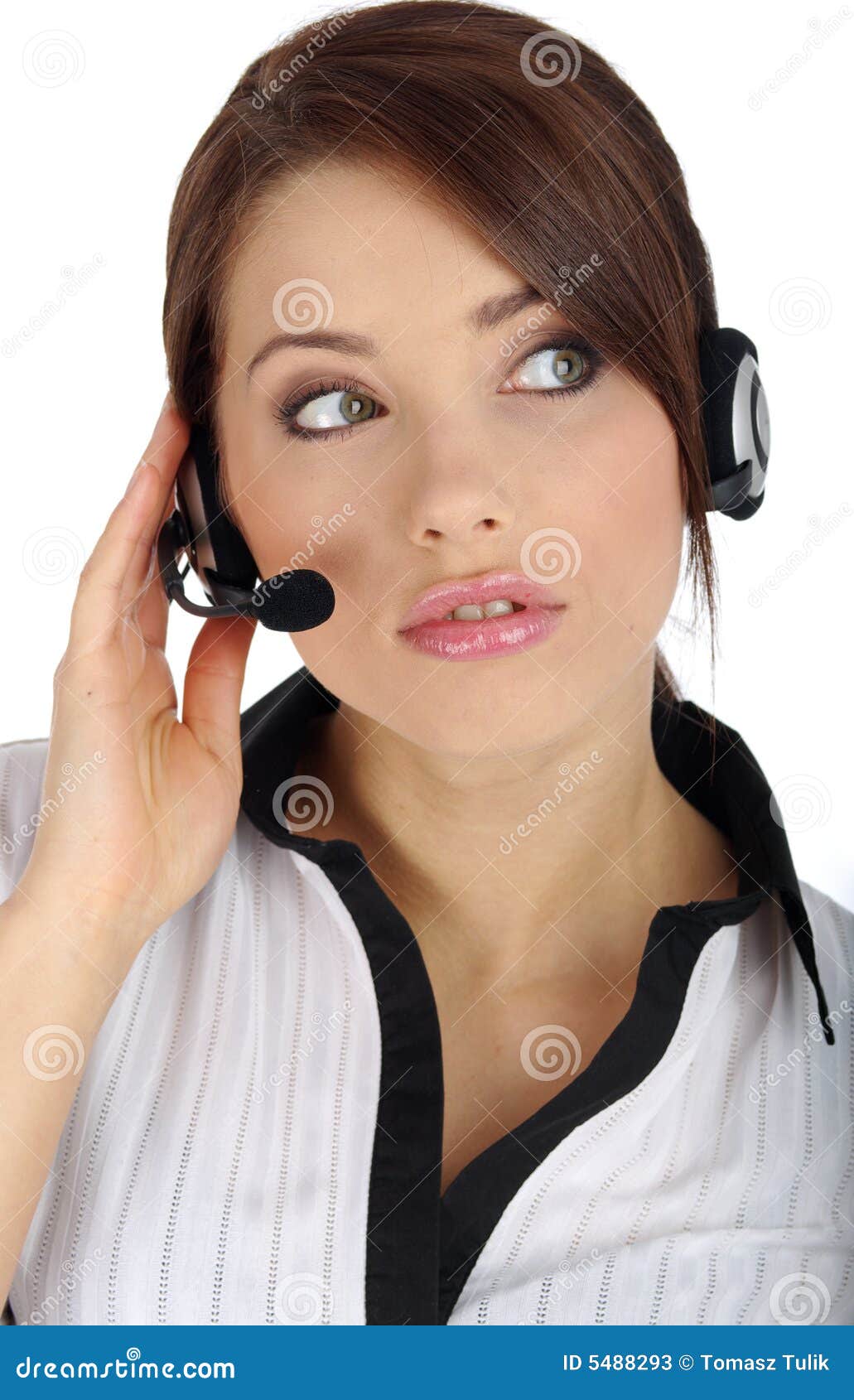 Customer support girl stock image. Image of switchboard - 5488293