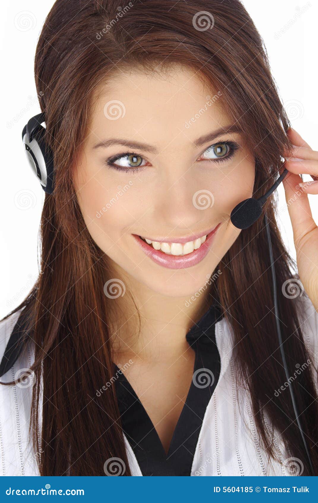 Customer support girl stock image. Image of microphone - 5604185