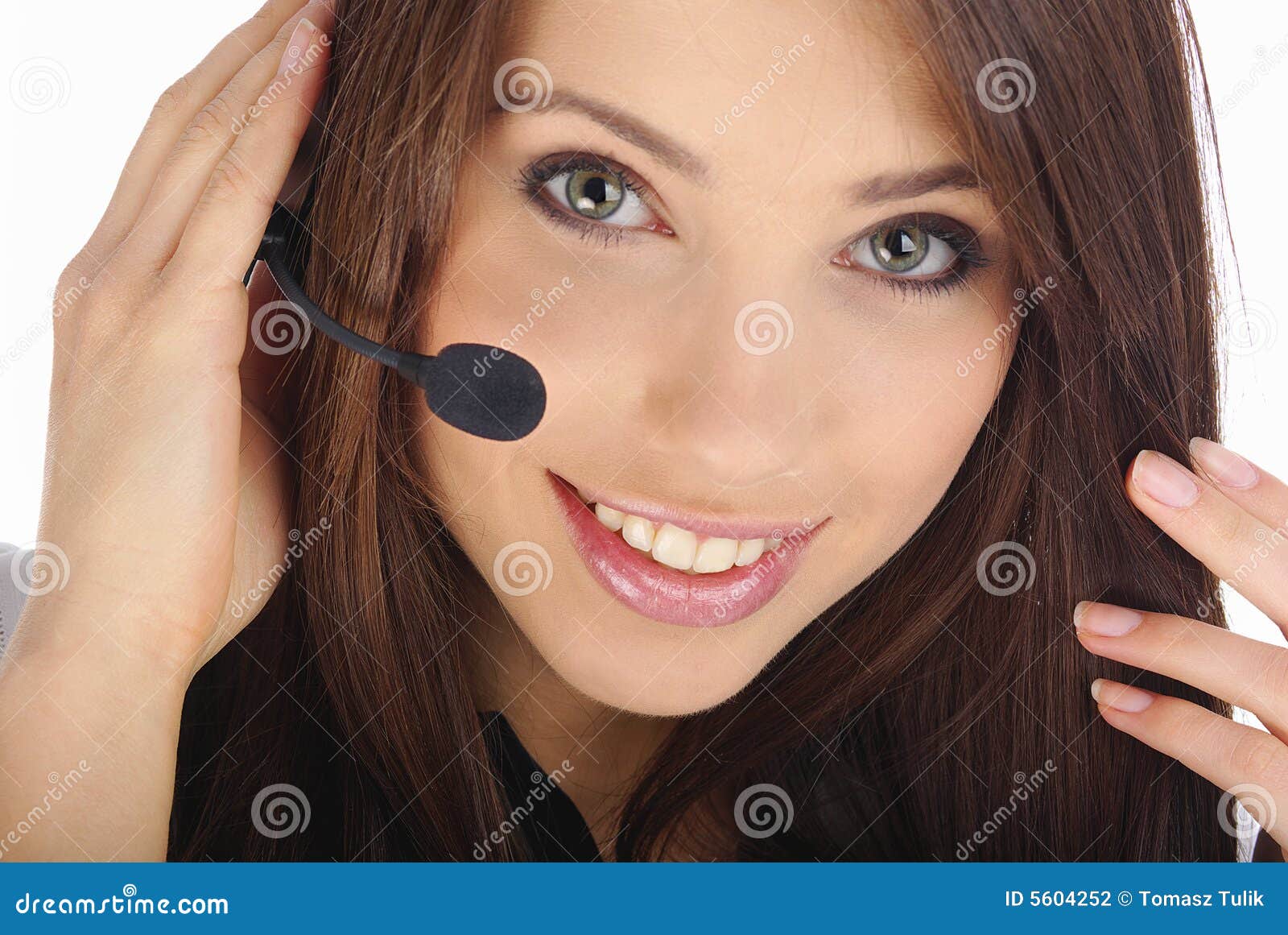 Customer support girl stock photo. Image of headset, female - 5604252