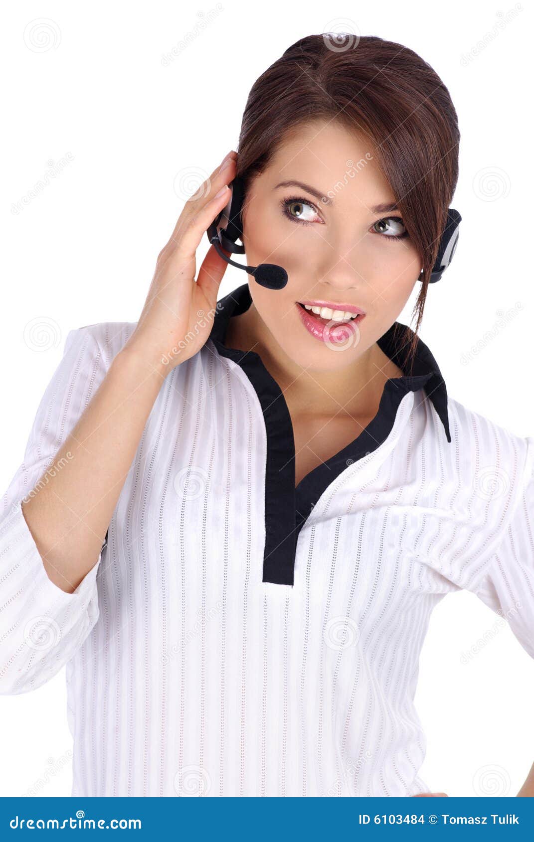Customer support girl stock photo. Image of headset, info - 6103484