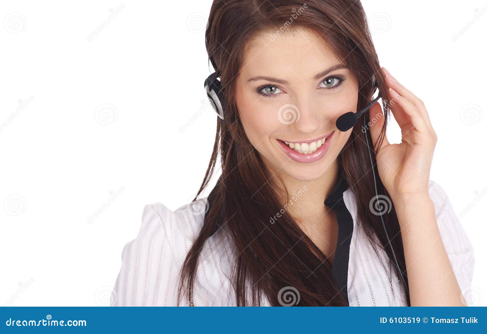 Customer support girl stock image. Image of headset, corporate - 6103519