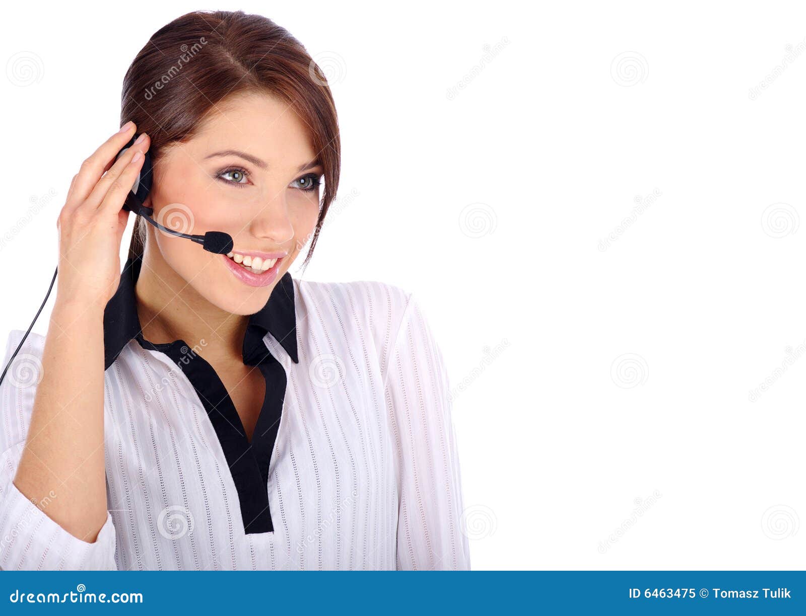 Customer support girl stock image. Image of headphone - 6463475