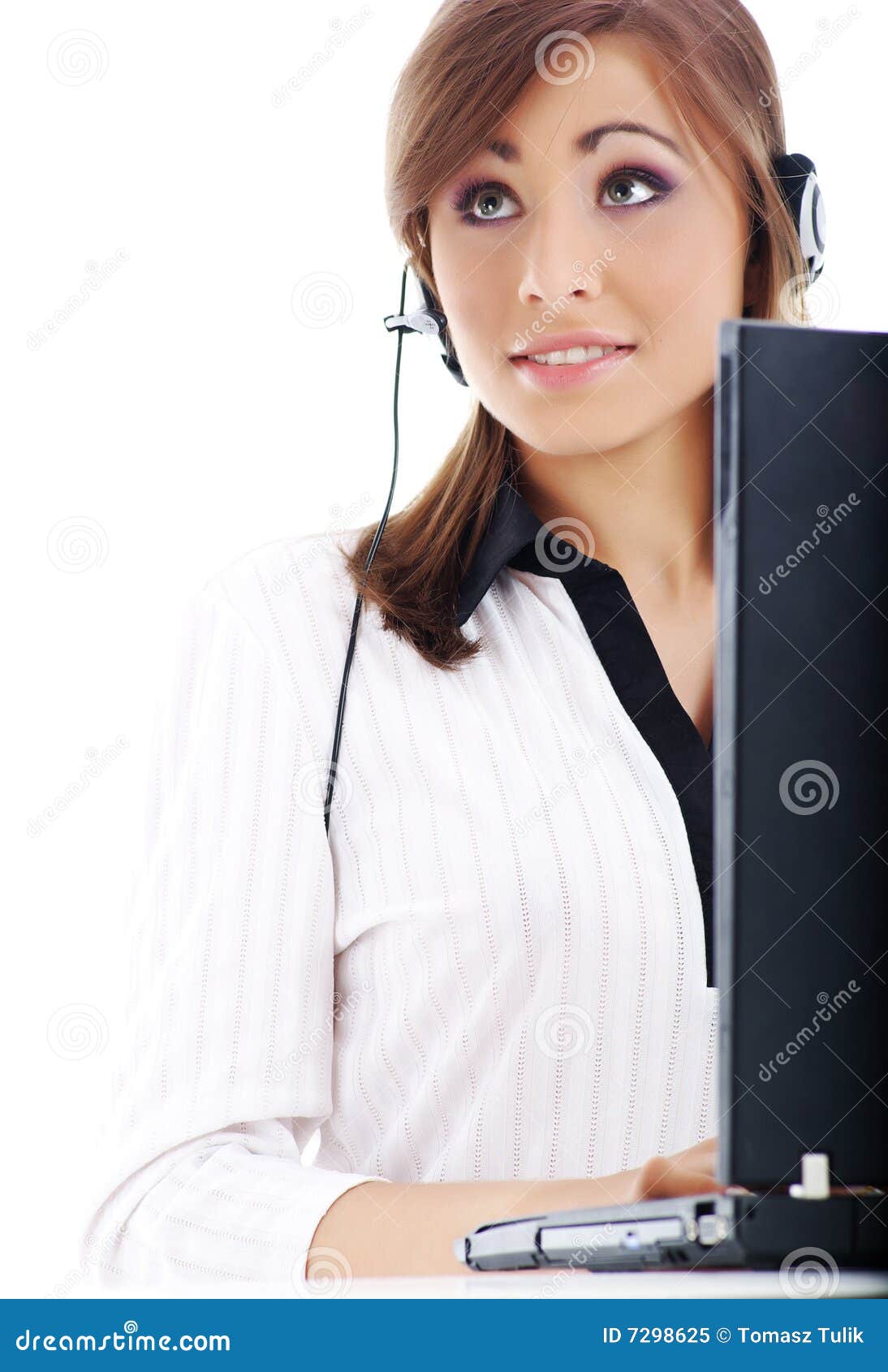 Customer support girl stock image. Image of center, internet - 7298625