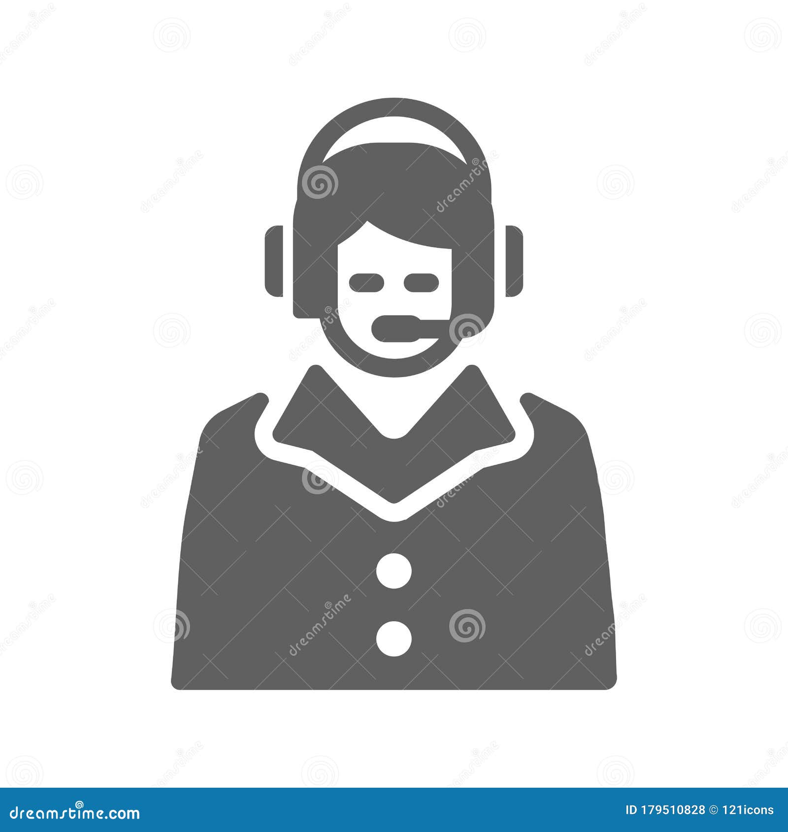 Customer Support Gray Icon, Helpline Service, Call Center Stock ...