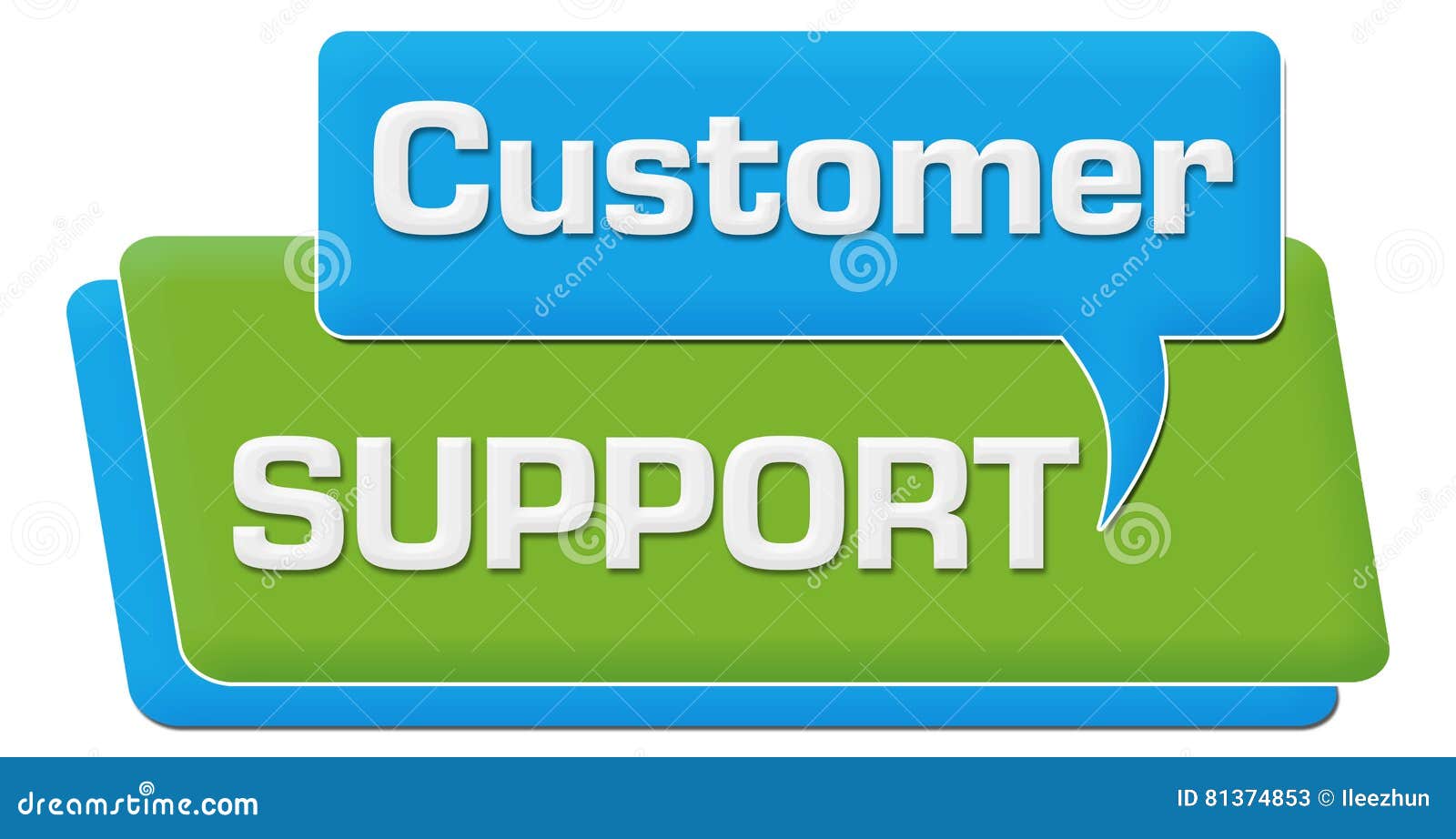 Customer Support Green Blue Comment Symbol Block Stock Illustration ...